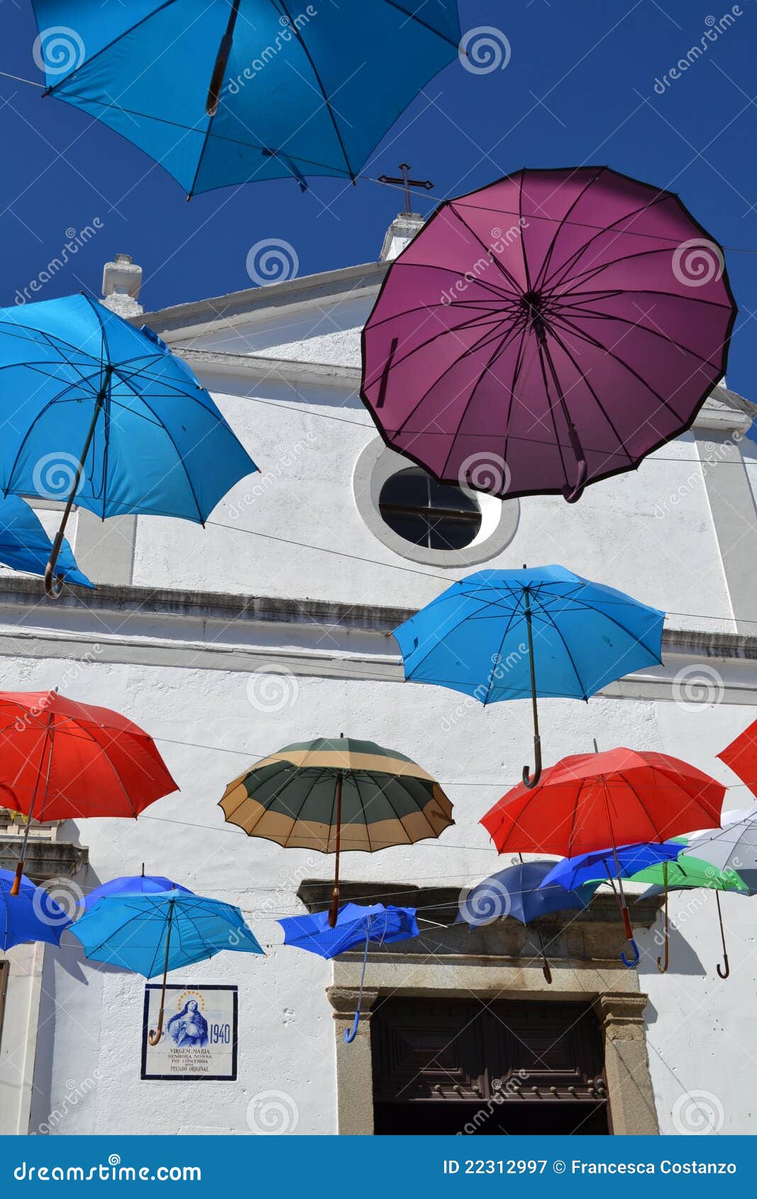 Flying umbrellas stock image. Image of blue, hanging - 22312997