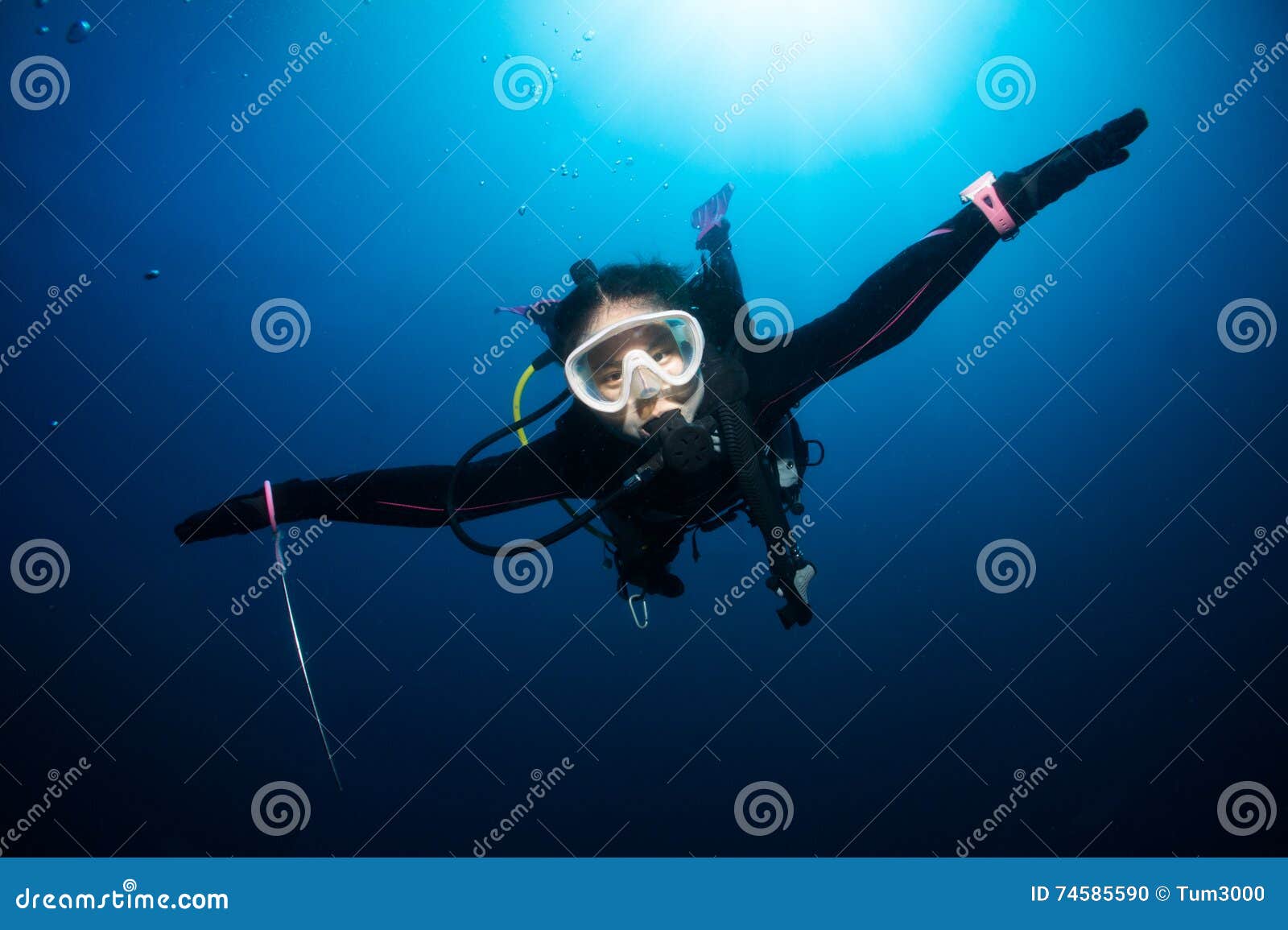 Flying underwater stock photo. Image of water, scuba - 74585590
