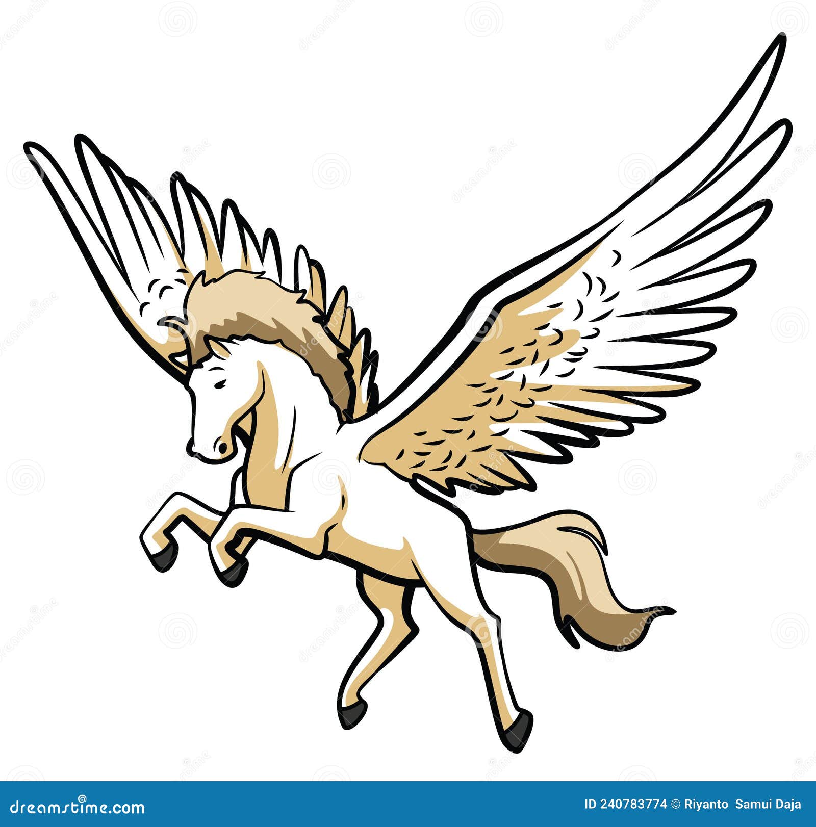 Flying Unicorn Color Illustration Design Stock Vector - Illustration of ...