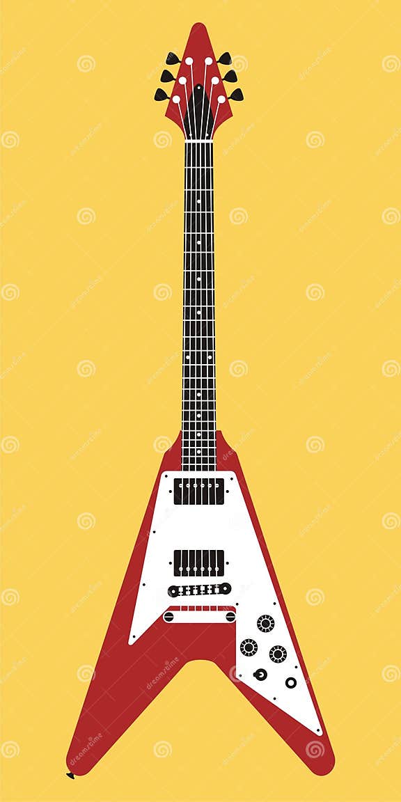 Flying V guitar stock vector. Illustration of gibson - 214476990