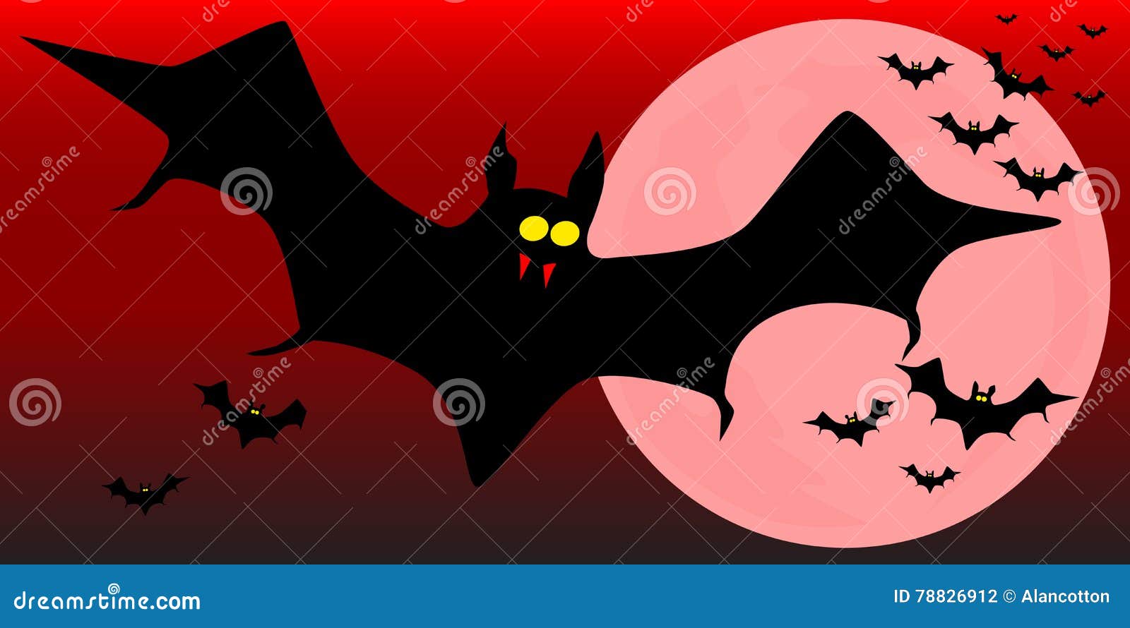 Flying Vampire Bats stock vector. Illustration of artwork - 78826912