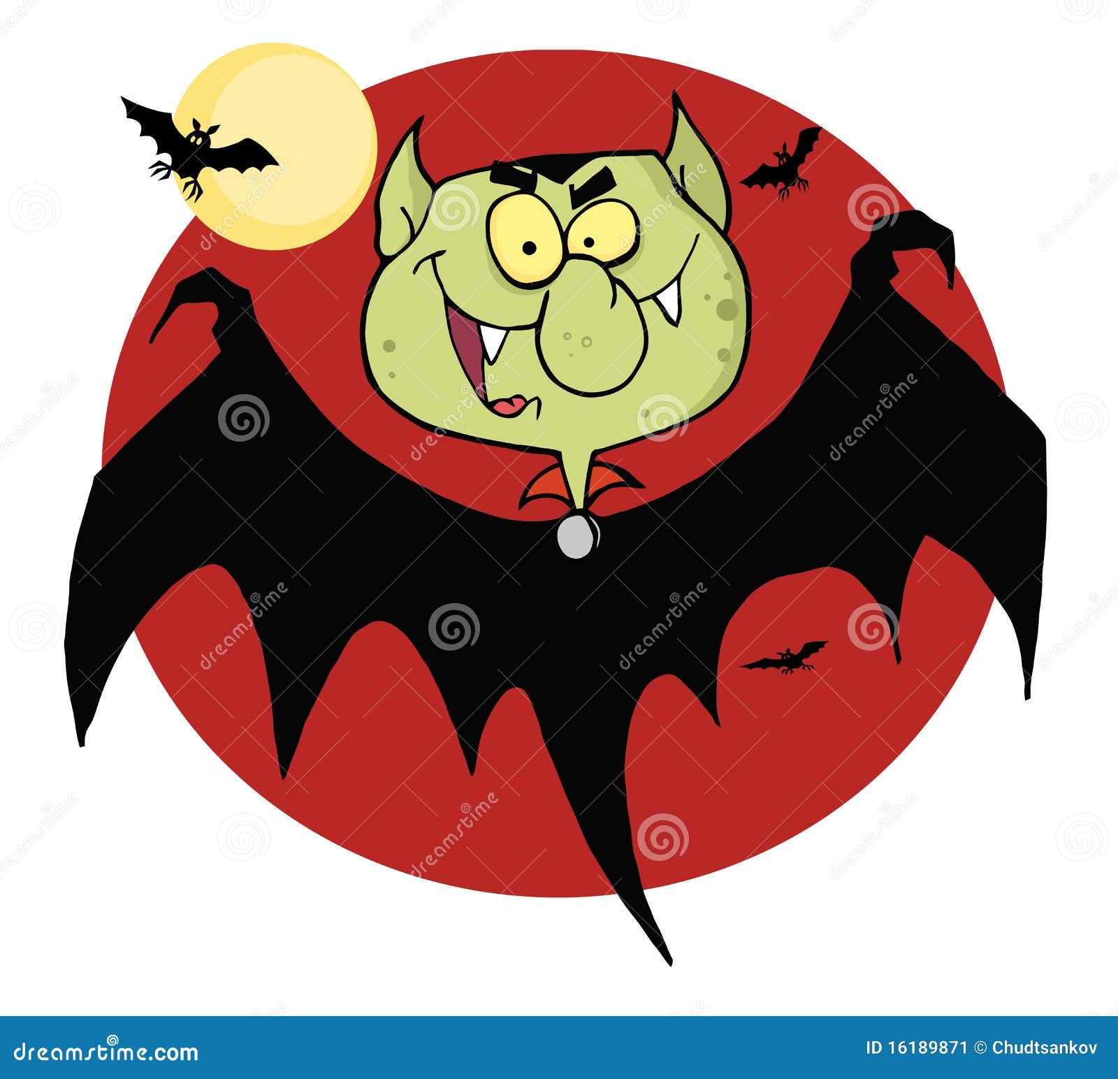Flying Vampire by Bats and a Full Moon Stock Vector - Illustration of ...