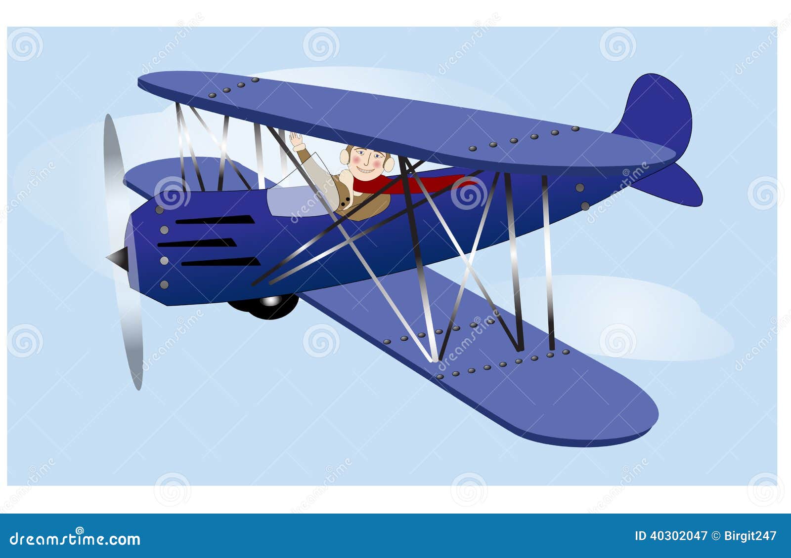 Flying Vintage Airplane stock vector. Illustration of aircraft - 40302047
