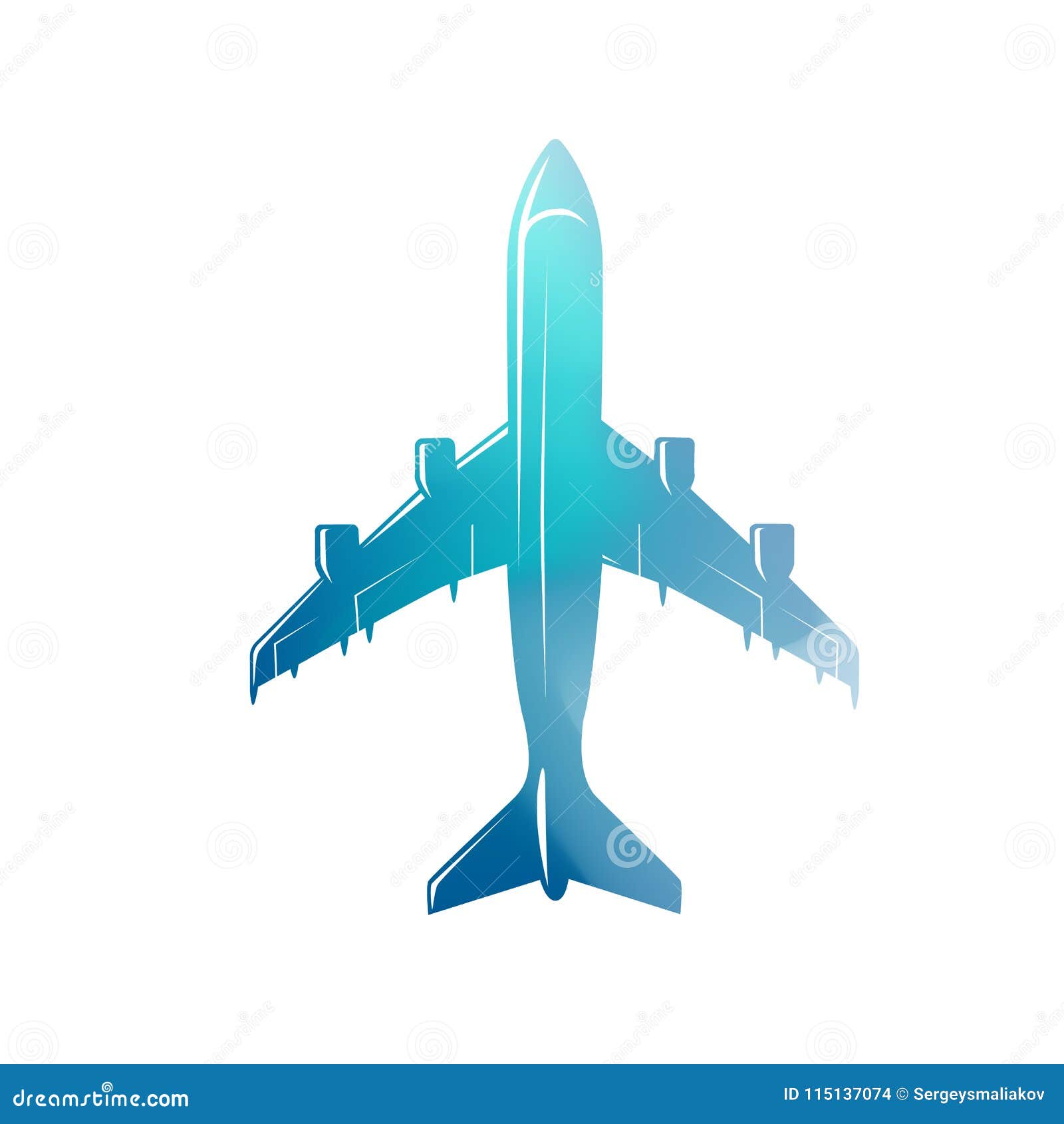 Color Airplane Symbols, Logotypes, Illustrations. Aviation Stamps ...