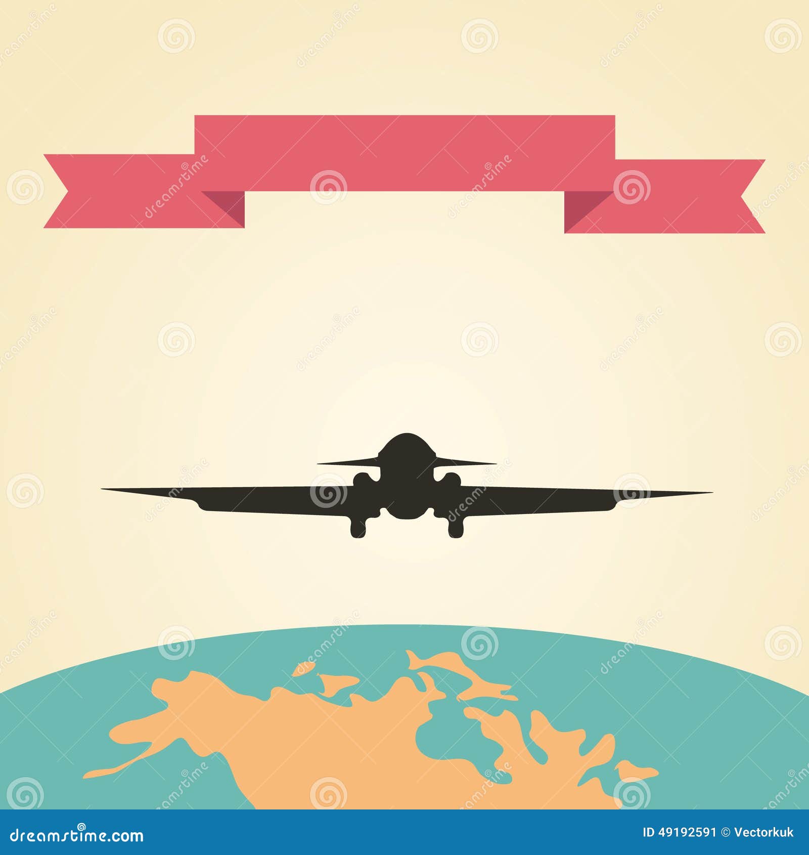 Flying Vintage Plane with the Banner Stock Vector - Illustration of ...
