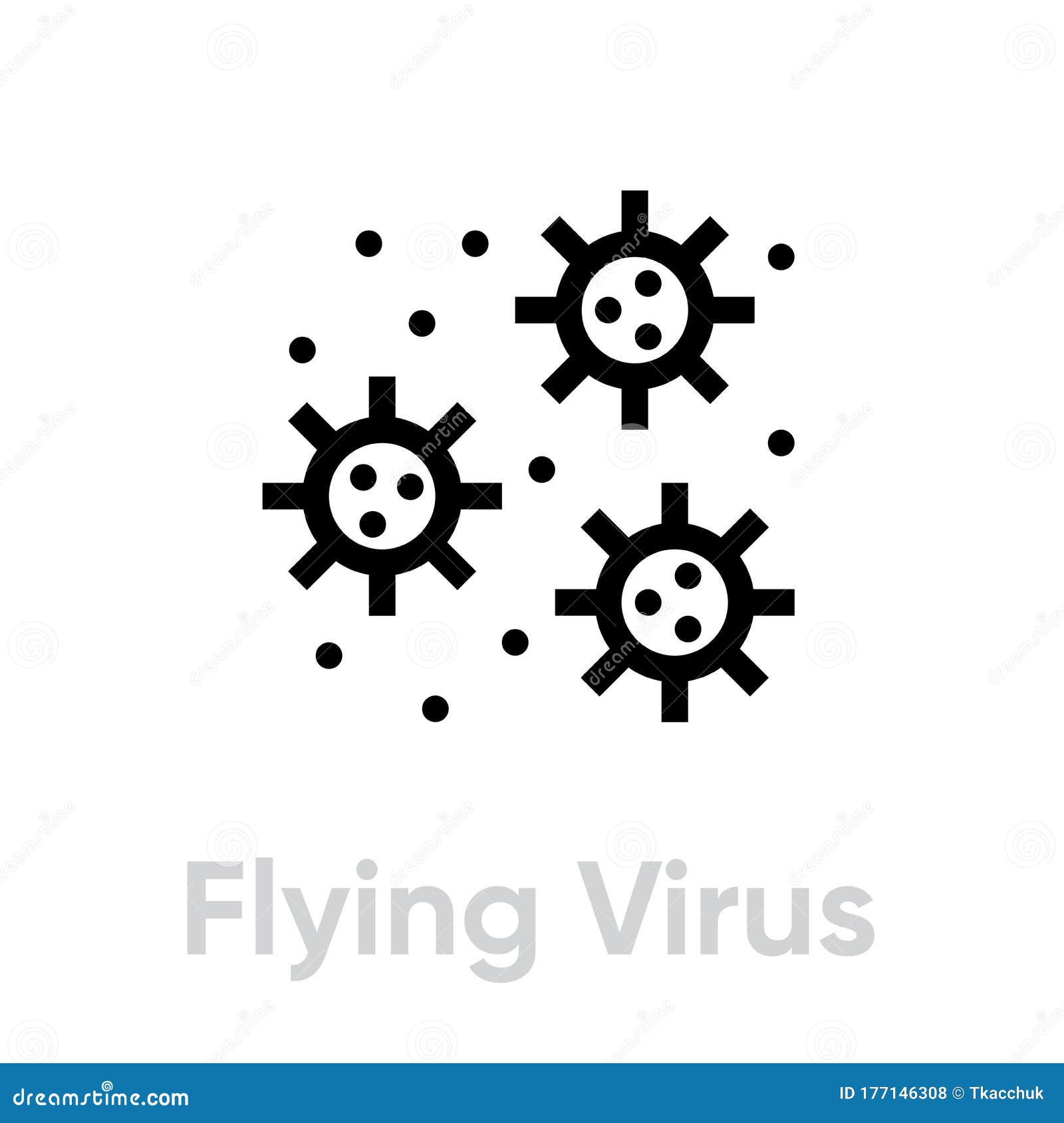 Flying Virus Spread Icon. Editable Line Vector Stock Vector ...