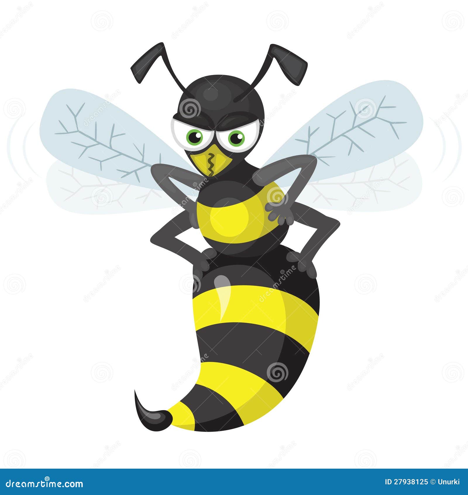 Flying wasp stock vector. Illustration of wing, flying - 27938125