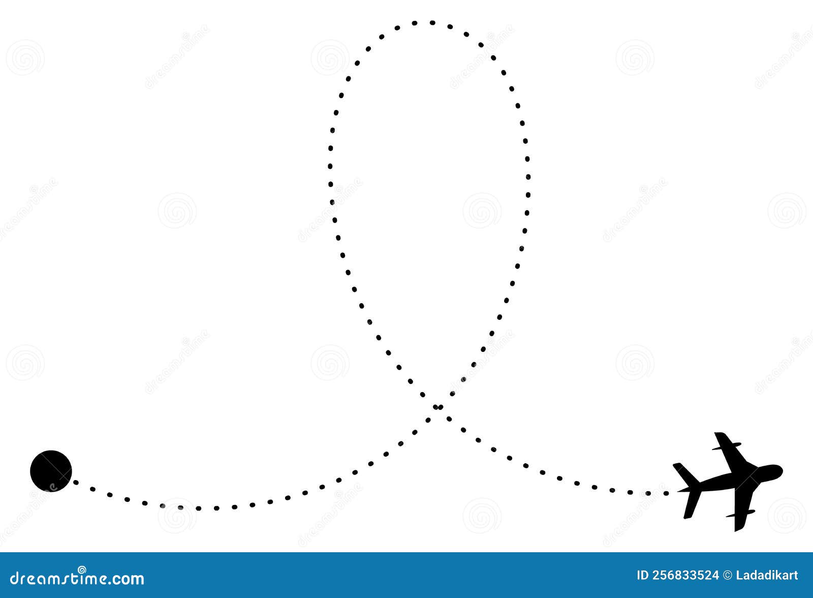 Trajectory Of The Flight Routes Of The Aircraft. The Plane Flies From ...