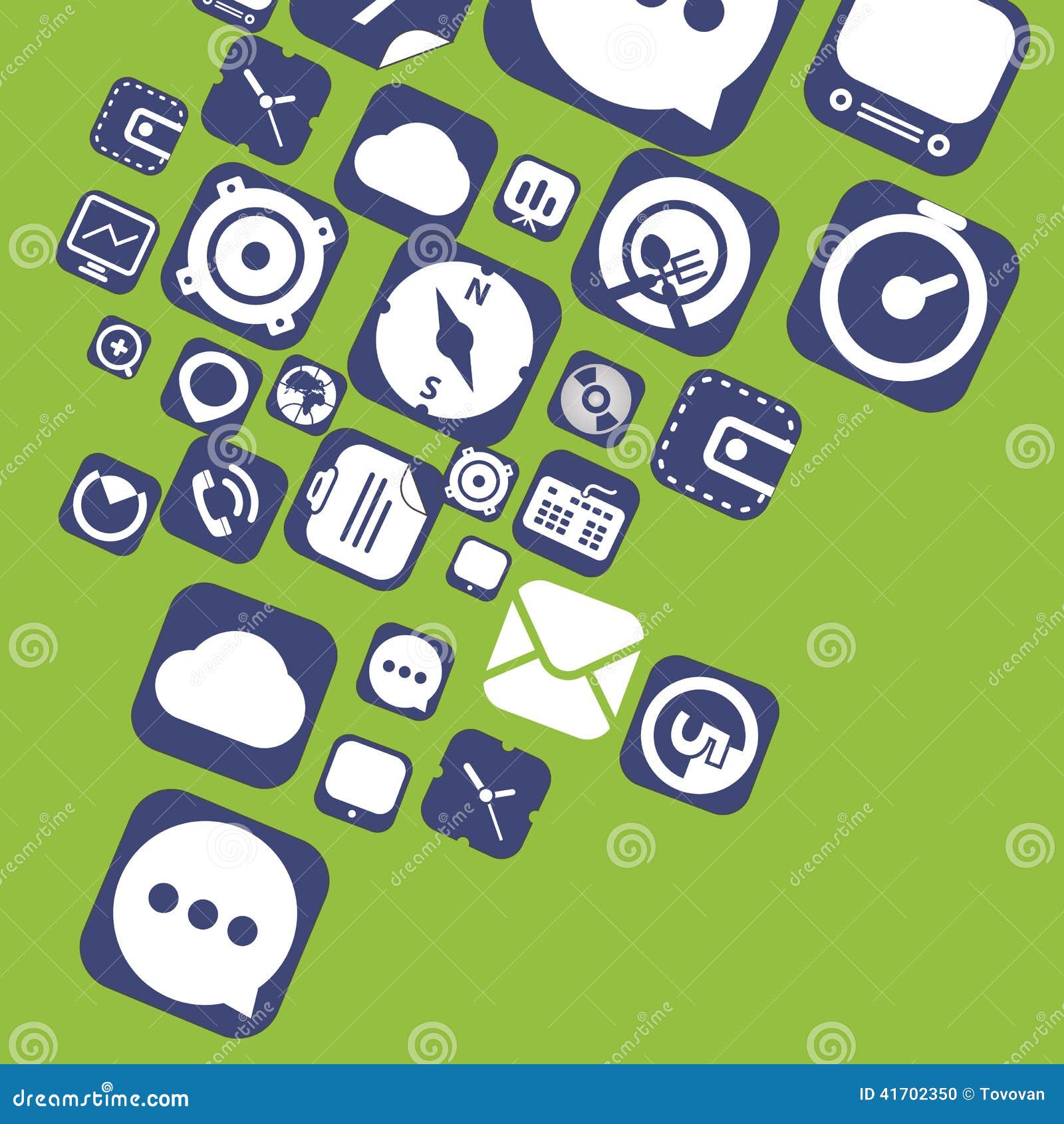 Flying Web Graphic Interface Icons Stock Vector - Illustration of icon ...