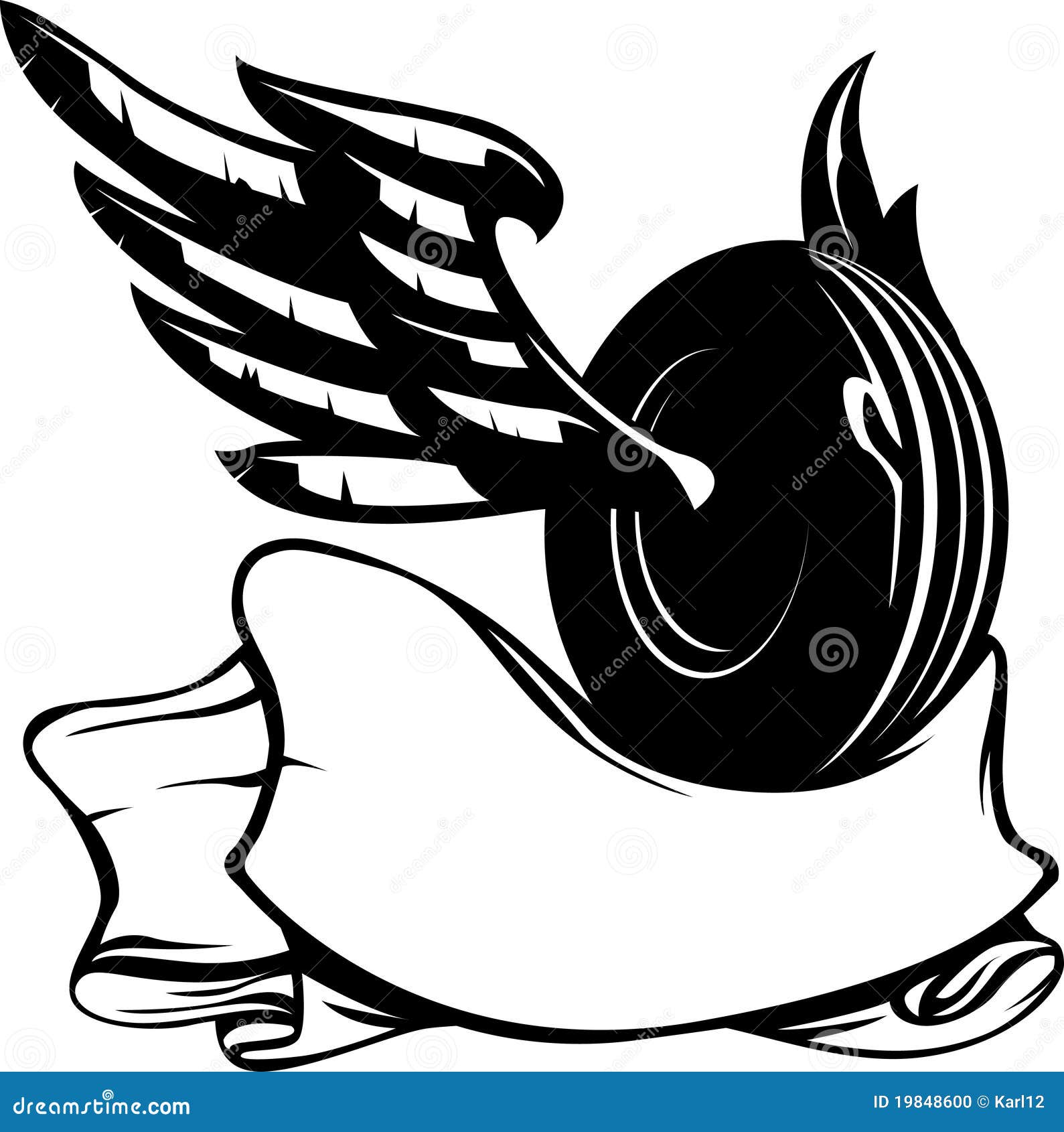 Flying wheel stock vector. Illustration of feather, race - 19848600