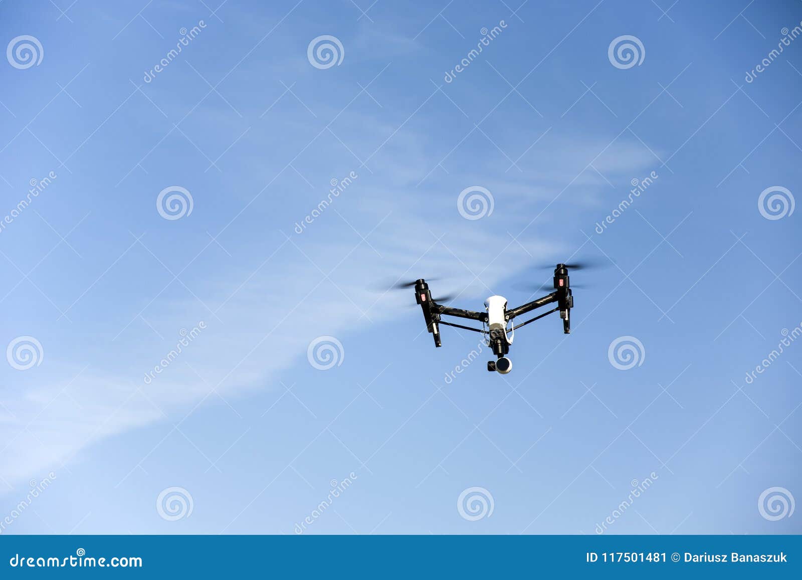 Black Drones Flying In The Sky With Many Cloud And Morning Light Stock ...