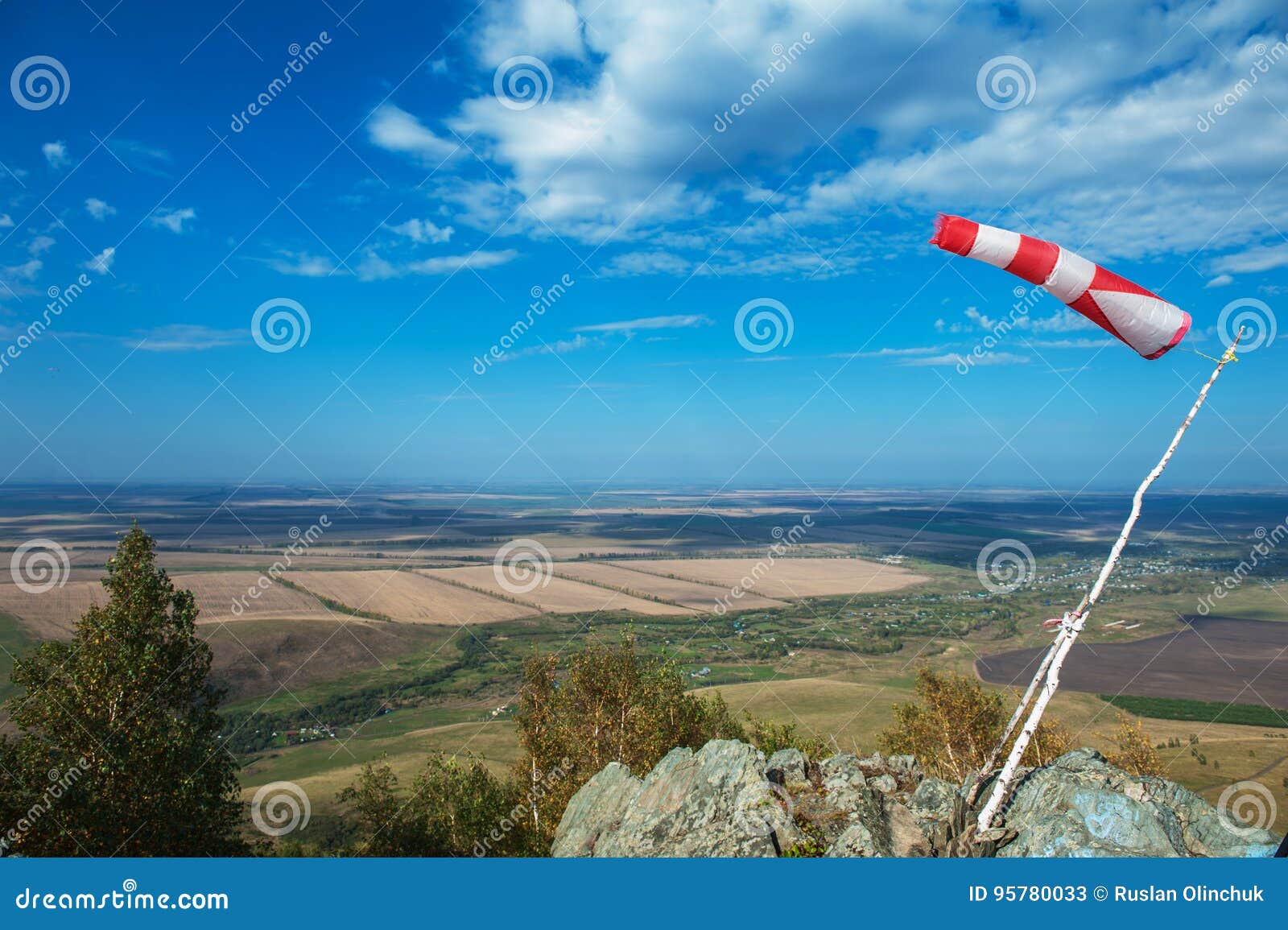 Flying windsock wind vane stock image. Image of measurement - 95780033