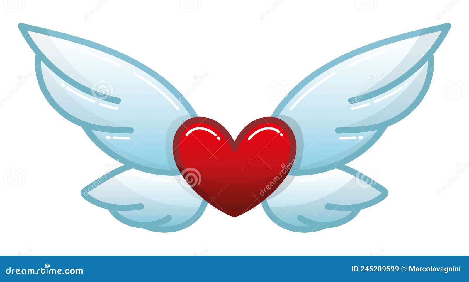 Flying Winged Heart Cartoon Graffiti Style Stock Vector - Illustration ...