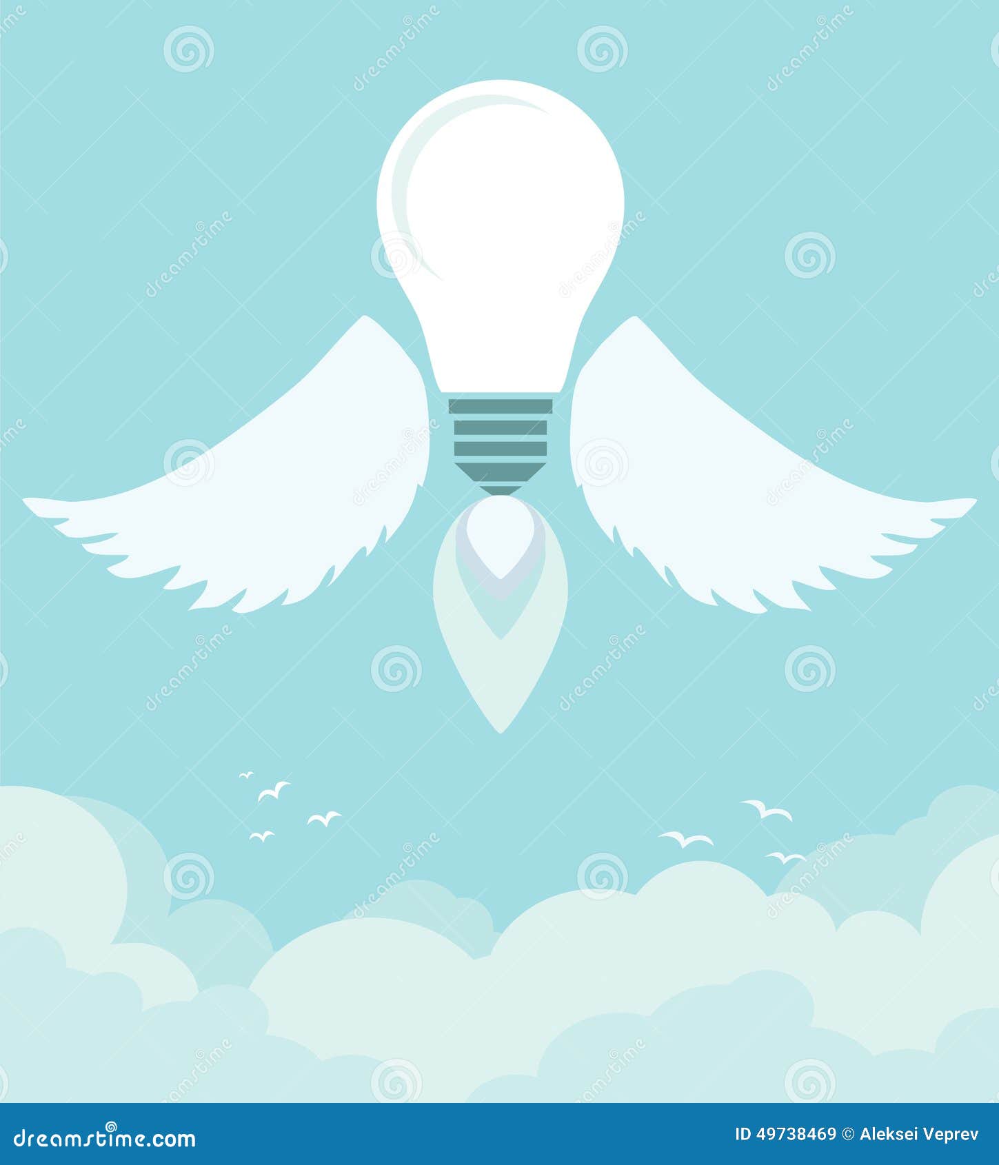 Flying Winged Ideas in the Sky, Vector Stock Vector - Illustration of ...