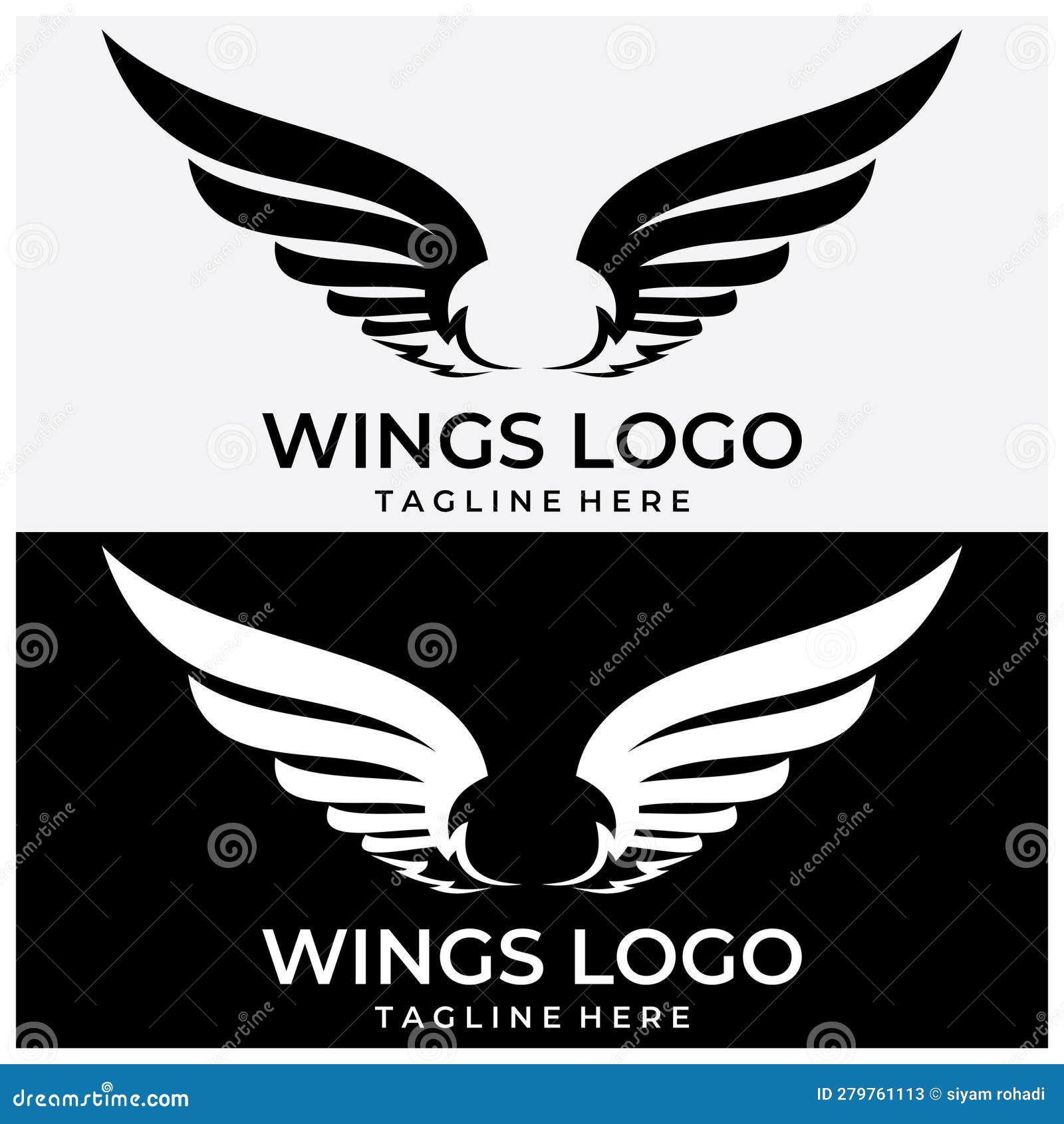 Flying Wings Logo Illustration Stock Illustration - Illustration of ...
