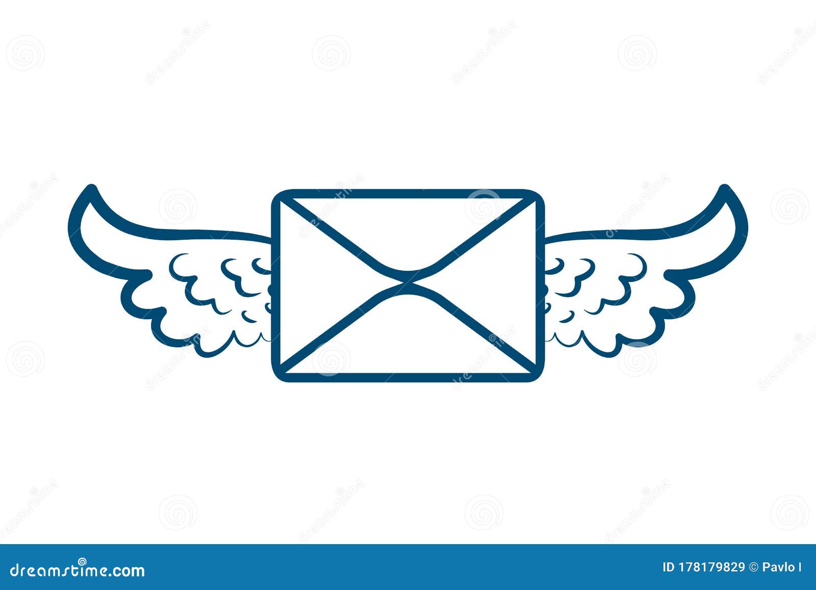 Flying Wings Mail Envelope Icon, Letter with Wings Sign â€“ for Stock ...