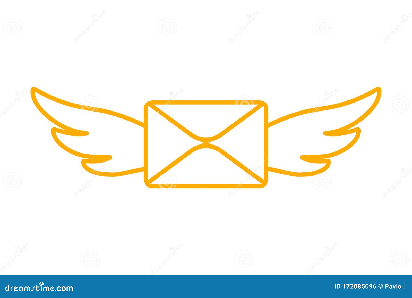 Flying Wings Mail Envelope Icon, Letter with Wings Sign â€“ Vector ...