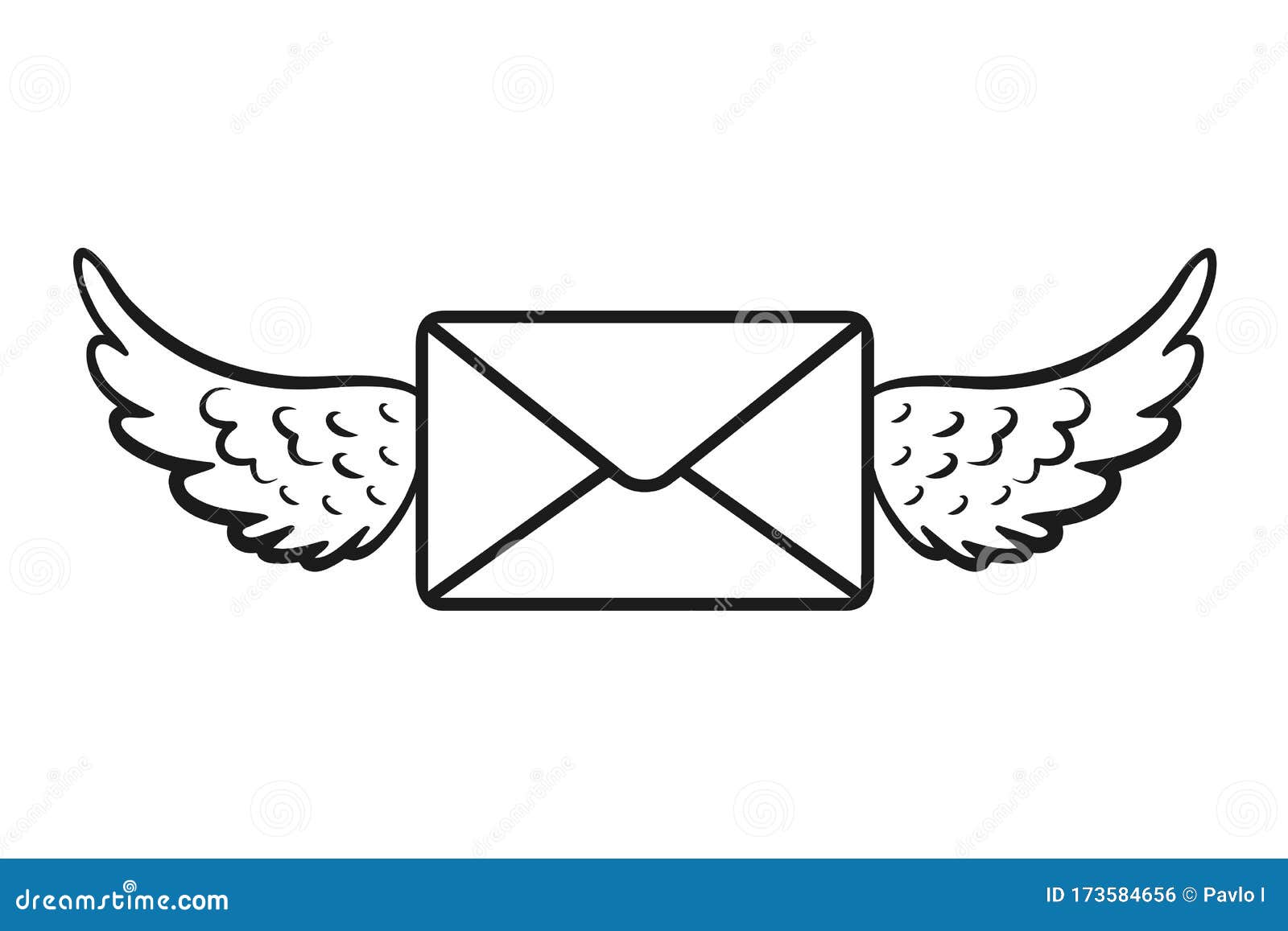 Flying Wings Mail Envelope Icon, Letter with Wings Sign â€“ Vector ...