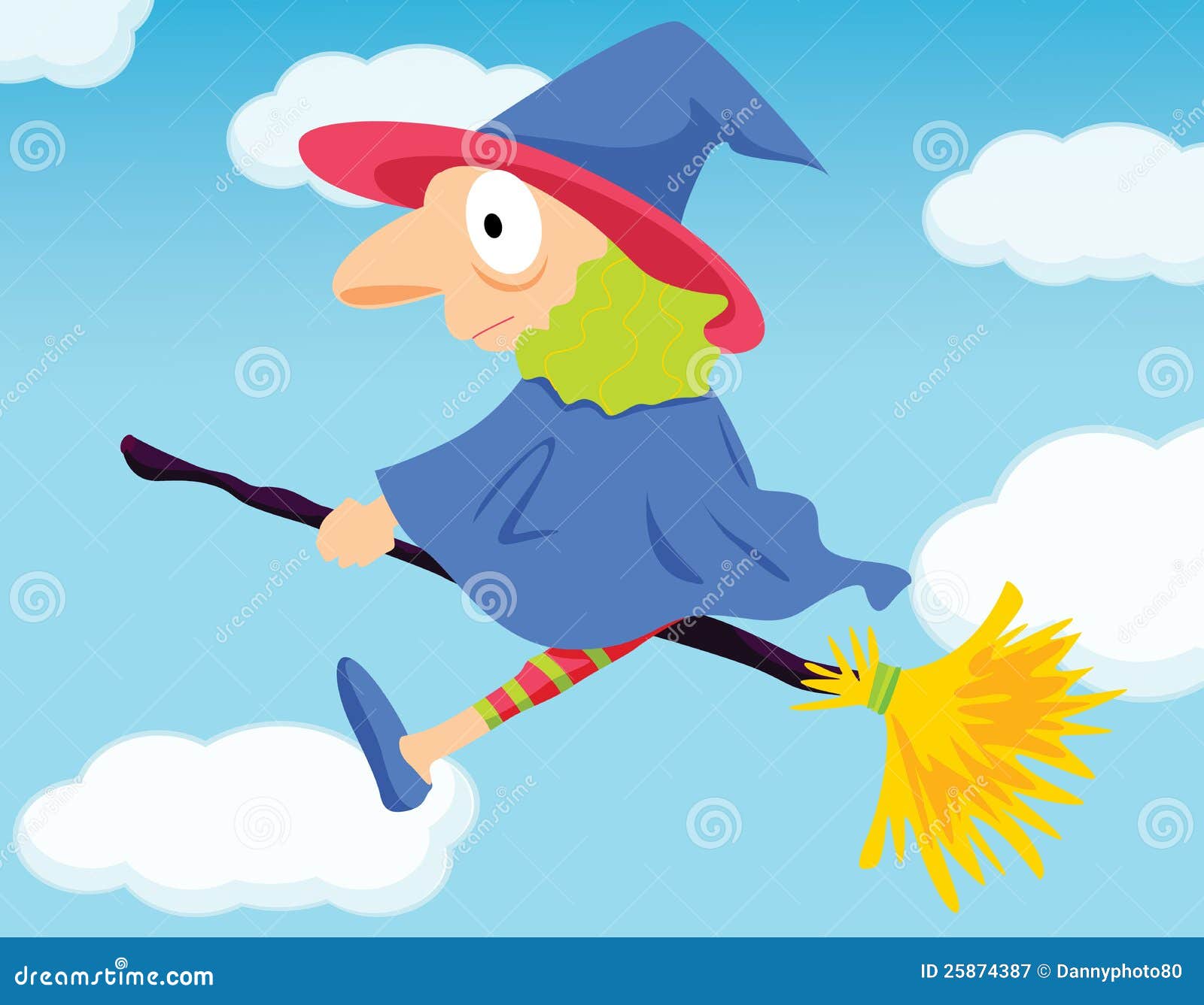 Flying Witch With Scary Graveyard And Farmhouse In The Woods On The ...