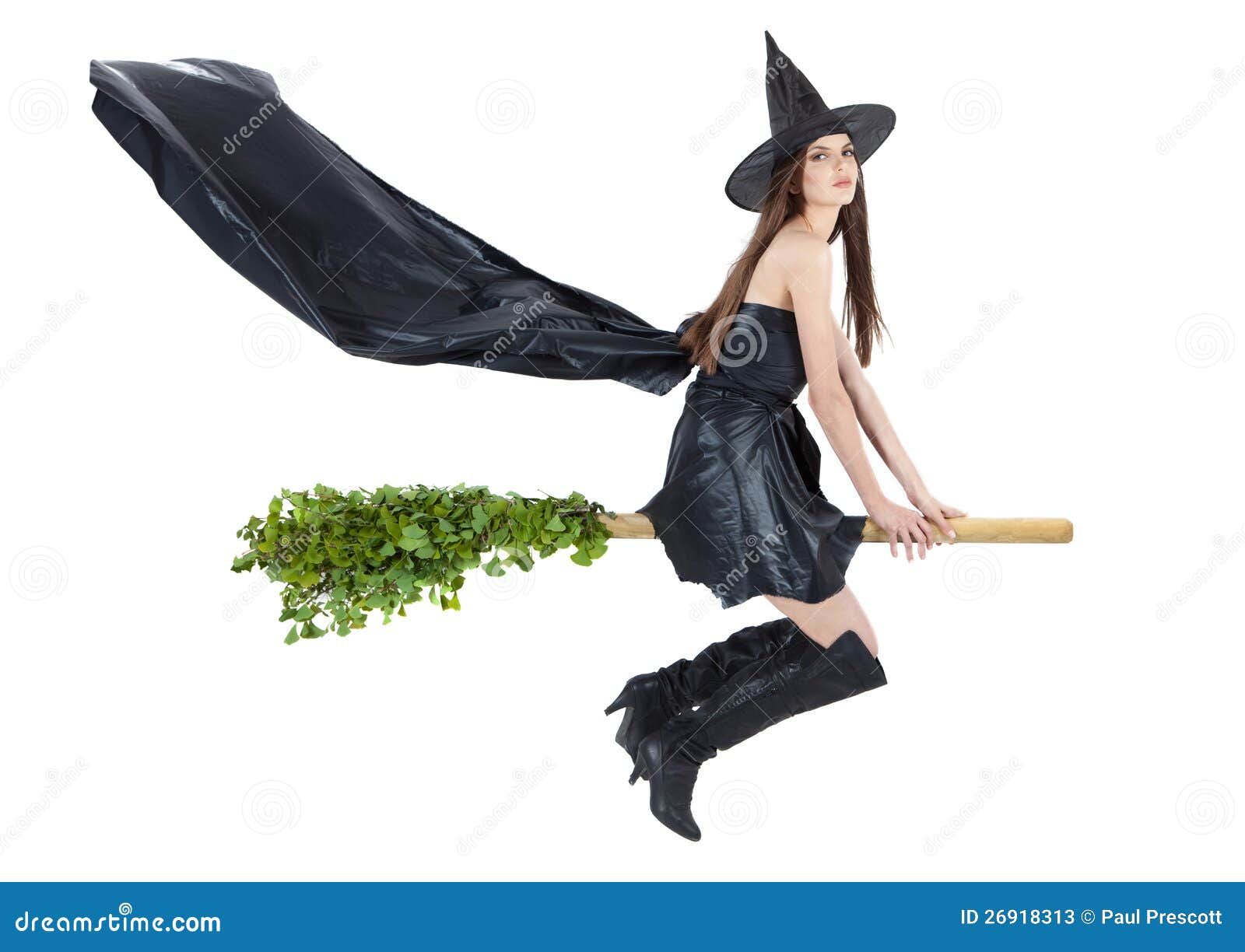 Flying witch stock image. Image of cheerful, fashion - 26918313