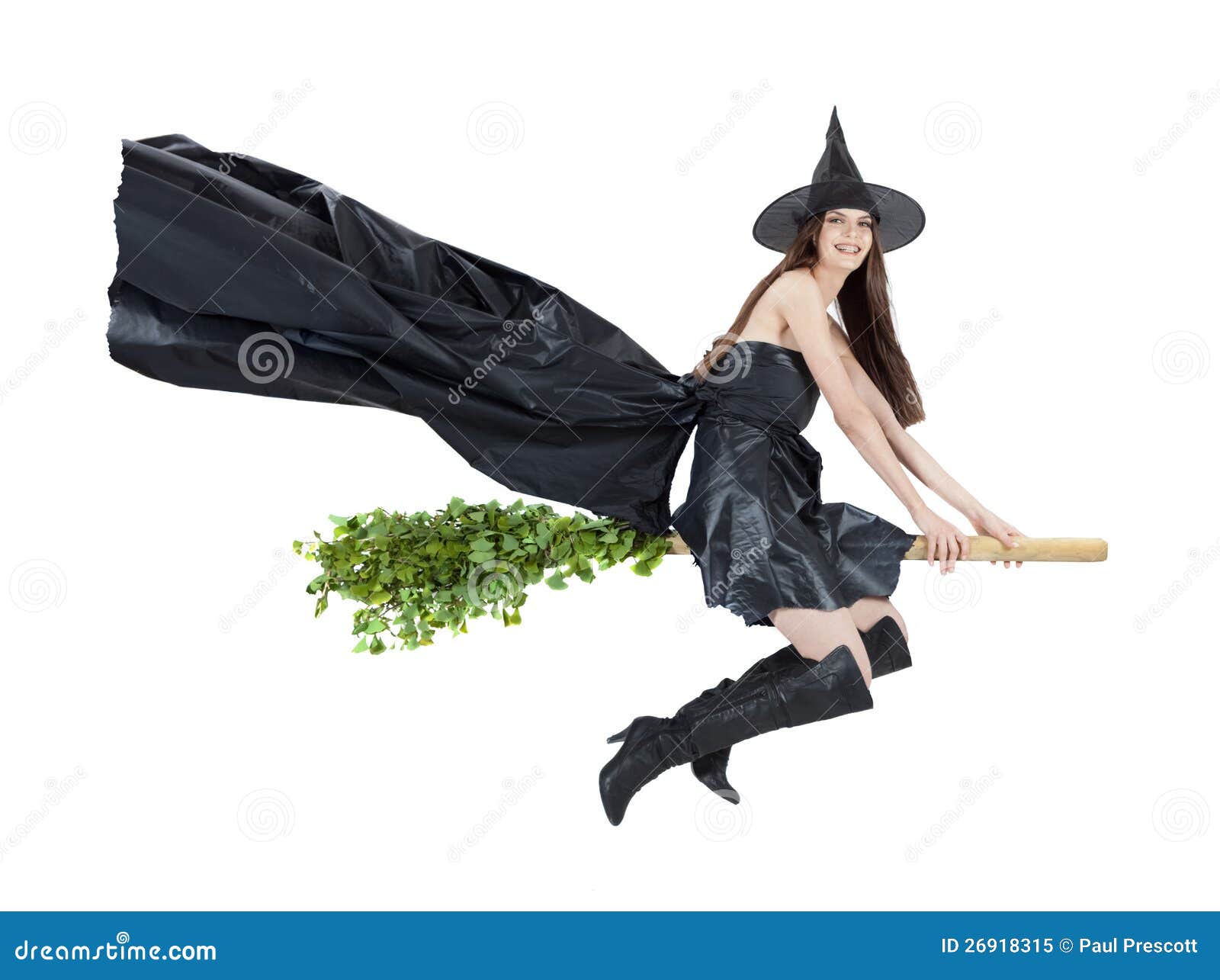 Flying witch stock image. Image of heels, legs, broom - 26918315