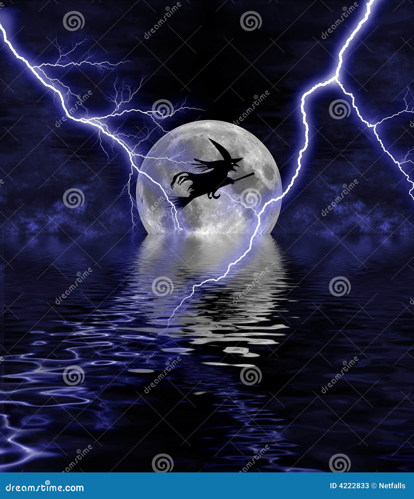 Flying witch stock illustration. Illustration of lunar - 4222833