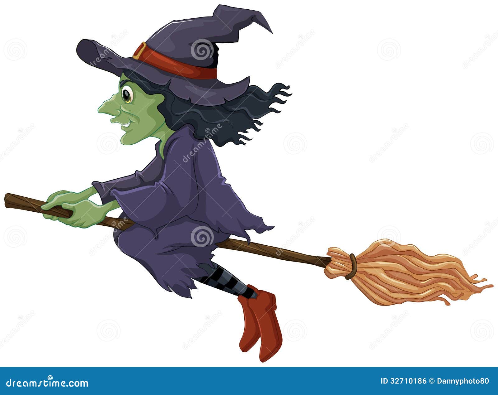 A flying witch stock vector. Illustration of nighttime - 32710186