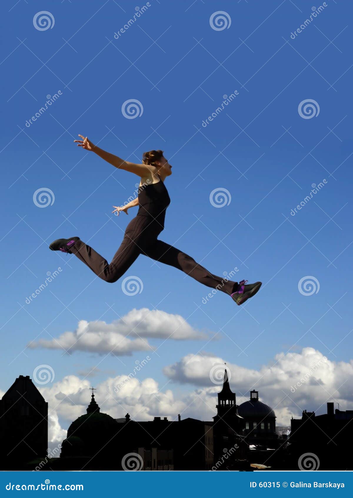 Flying woman stock image. Image of metaphor, teen, city - 60315