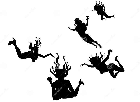 Flying Women stock vector. Illustration of drop, weight - 17294440