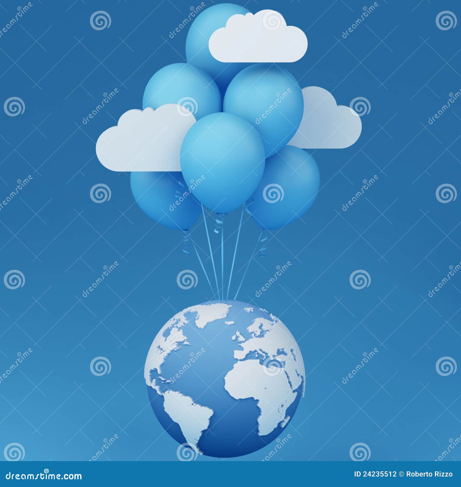 Flying World Vector Illustration | CartoonDealer.com #29391280