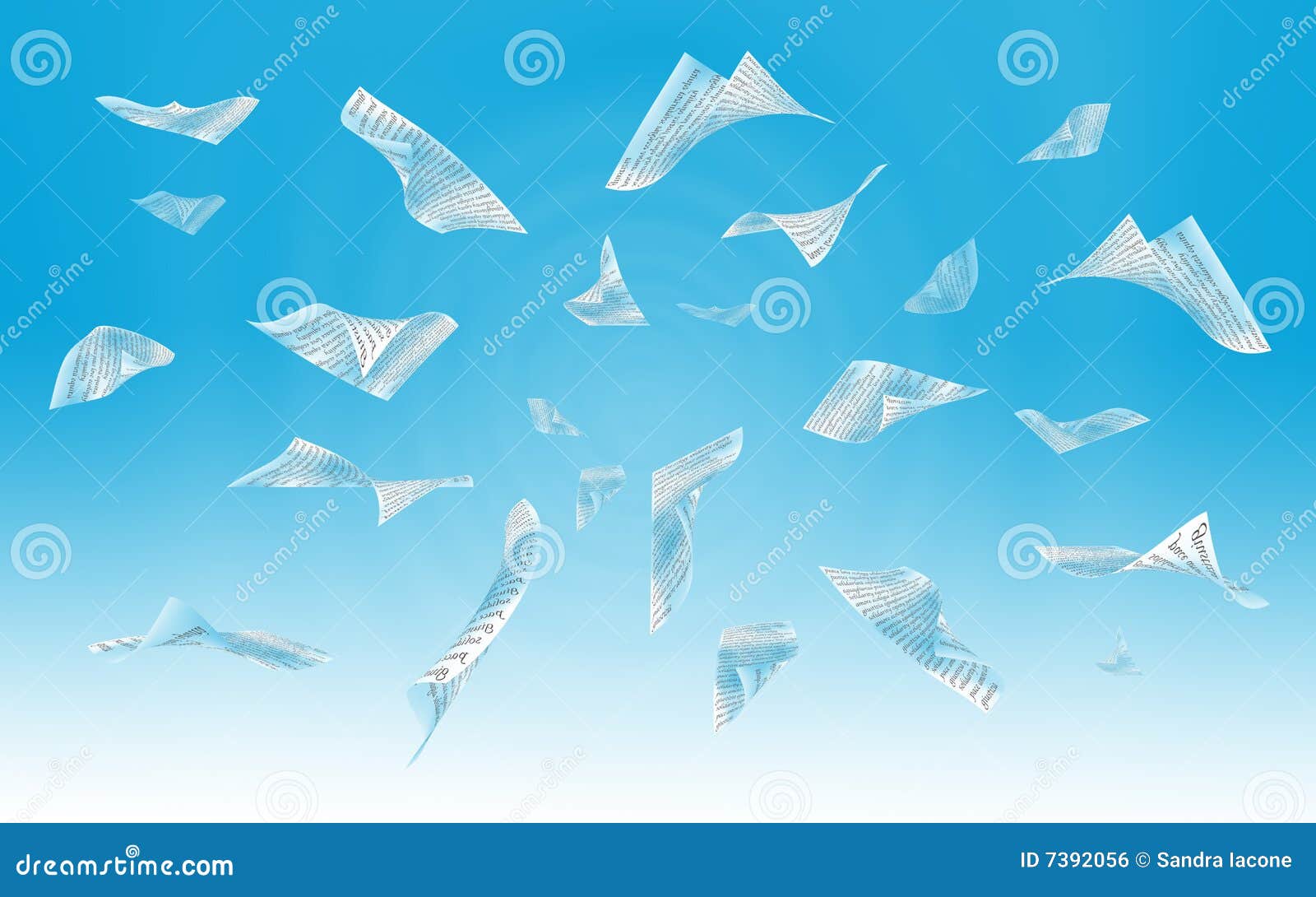 Flying Written Pages Stock Photography | CartoonDealer.com #7392056
