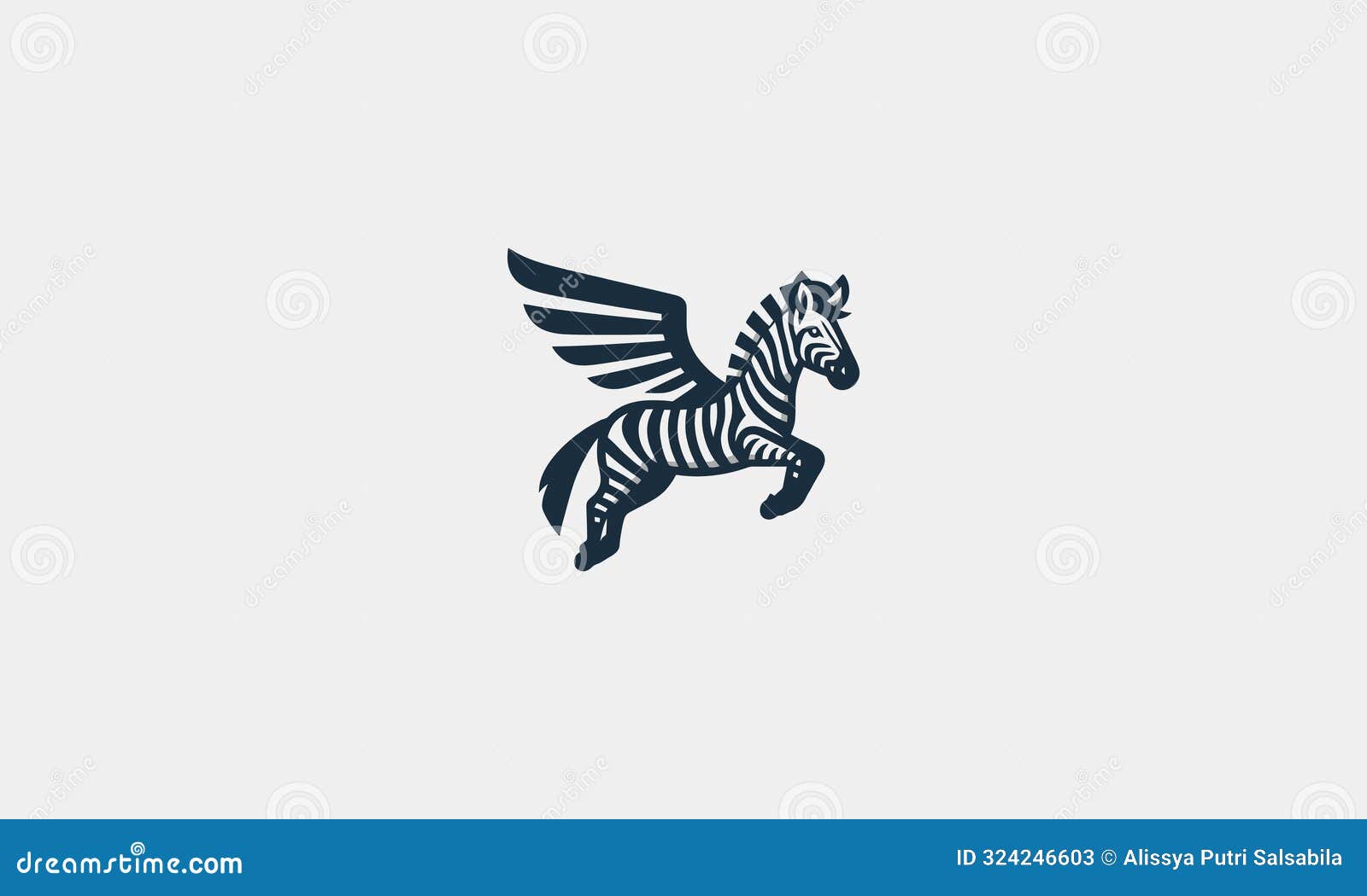 Flying Zebra Vector Illustration Logo Design Stock Vector ...
