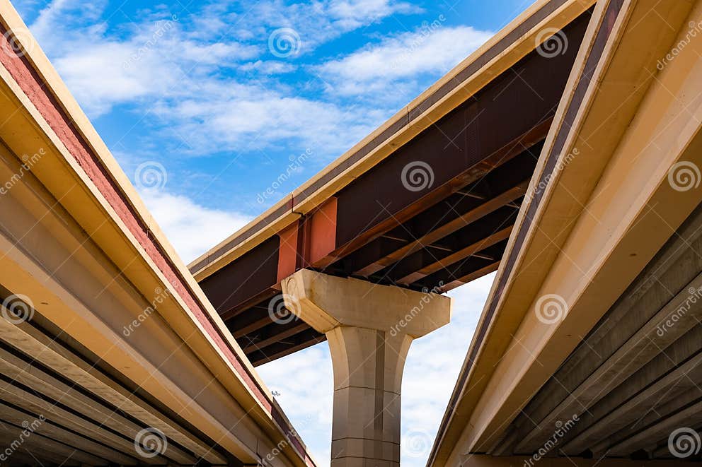 Flyover Architecture of Transport System. Bridge Overpass on Highway ...