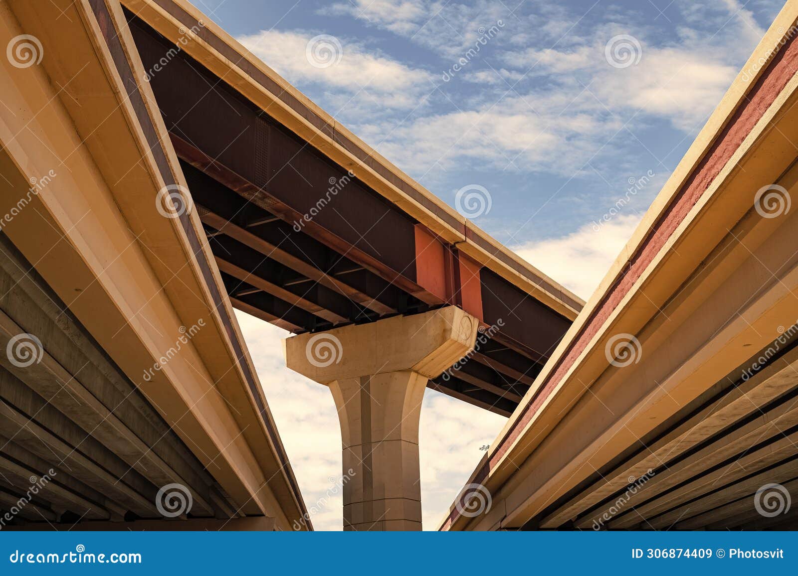 Flyover Architecture of Transport System. Bridge Overpass on Highway ...