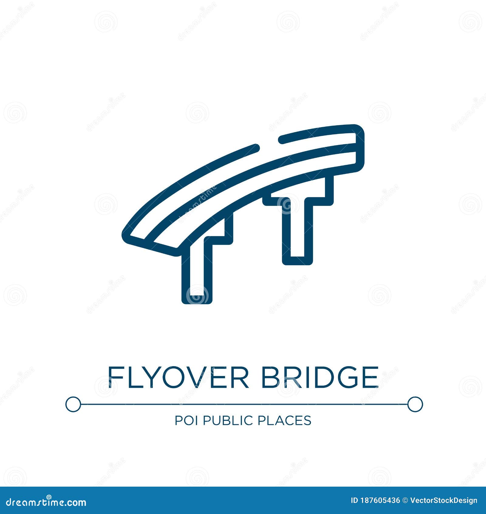 Flyover Bridge Icon. Linear Vector Illustration From Indications ...