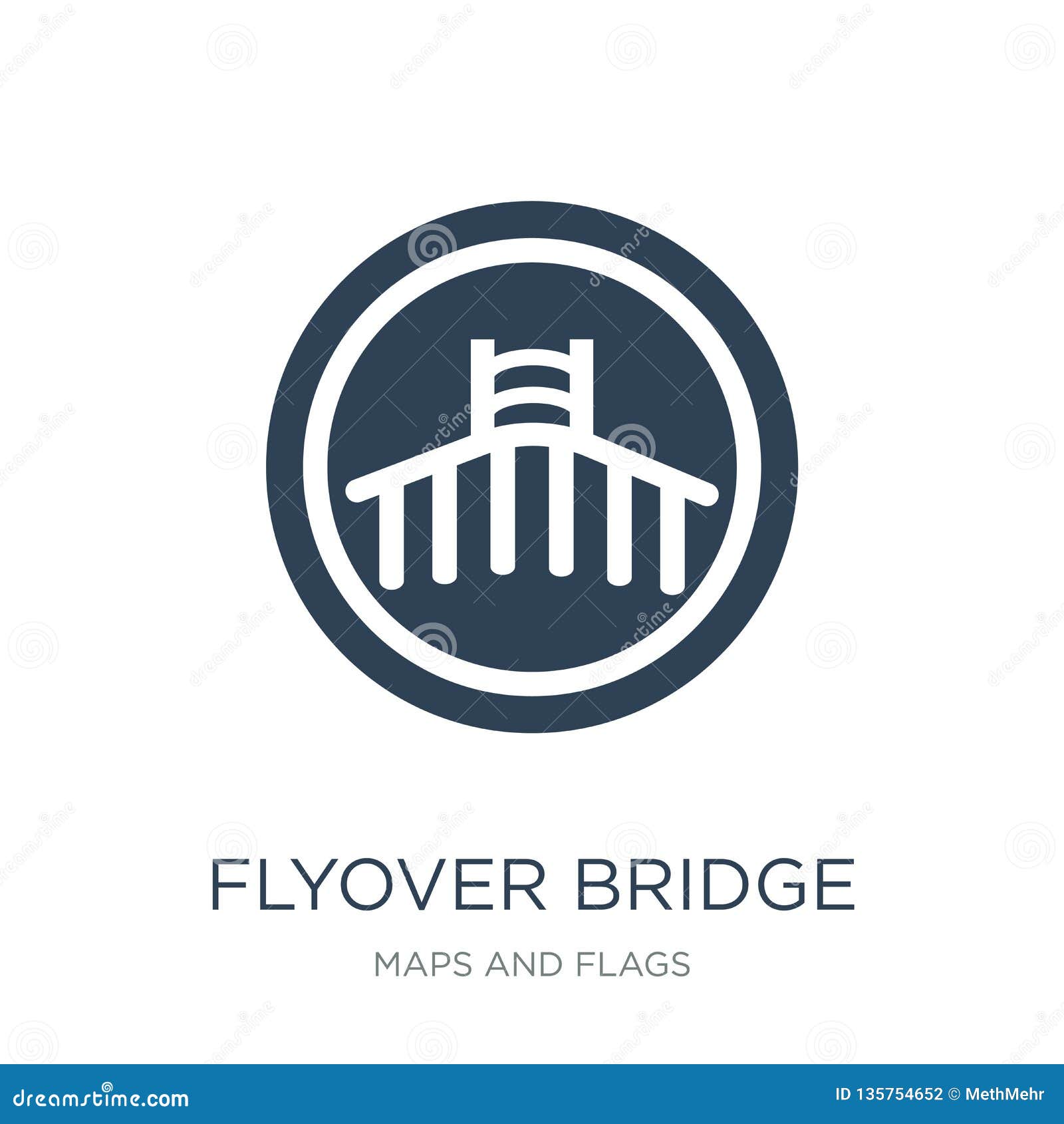 Flyover Bridge Icon in Trendy Design Style. Flyover Bridge Icon ...