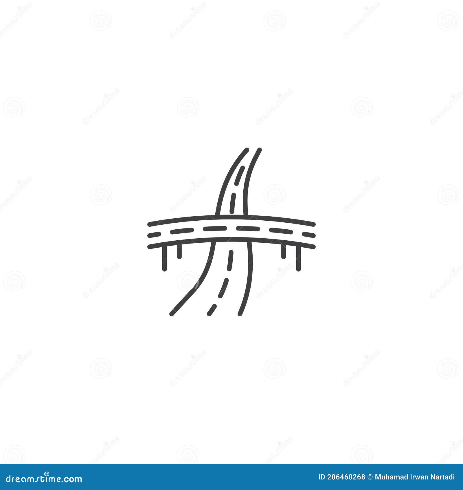 Flyover Bridge Vector Icon On White Background. Flat Vector Flyover ...