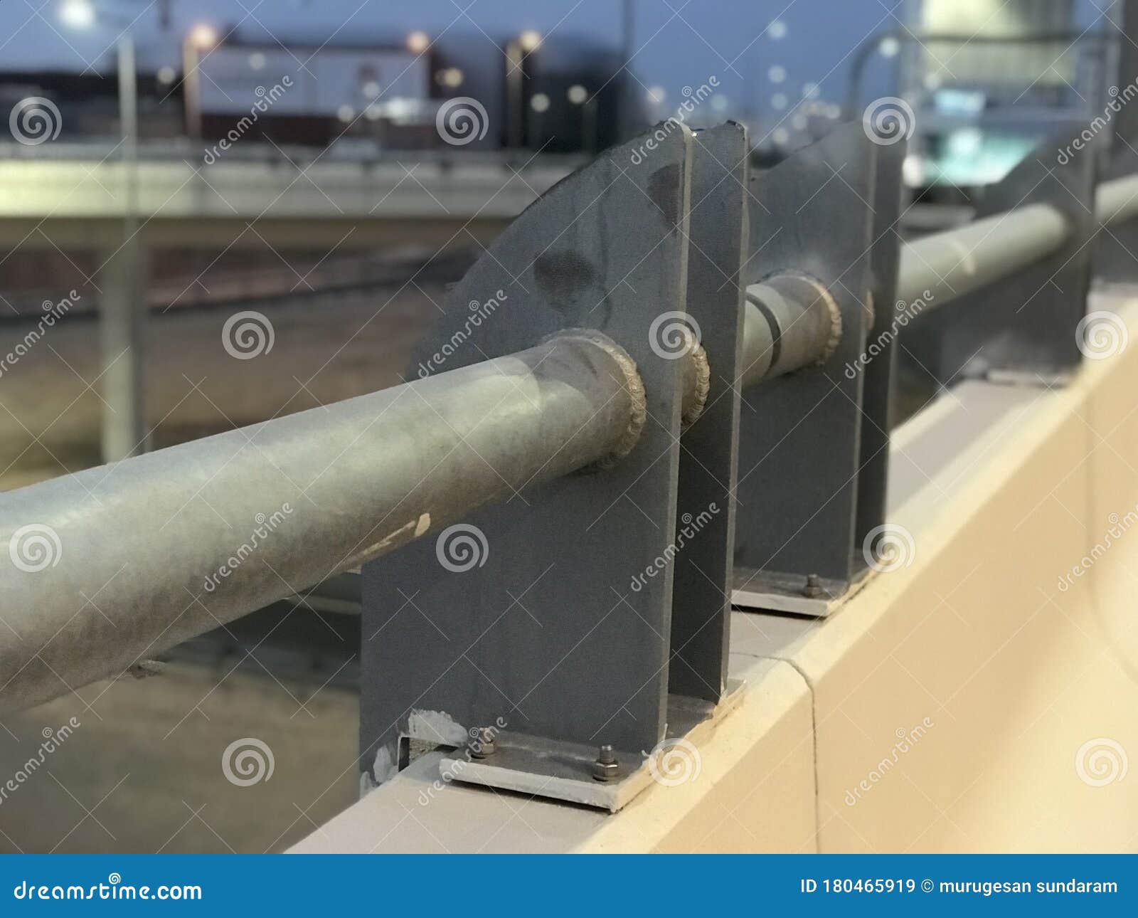 Flyover Handrail Above Concrete Barrier Using Structural Steel Plate ...
