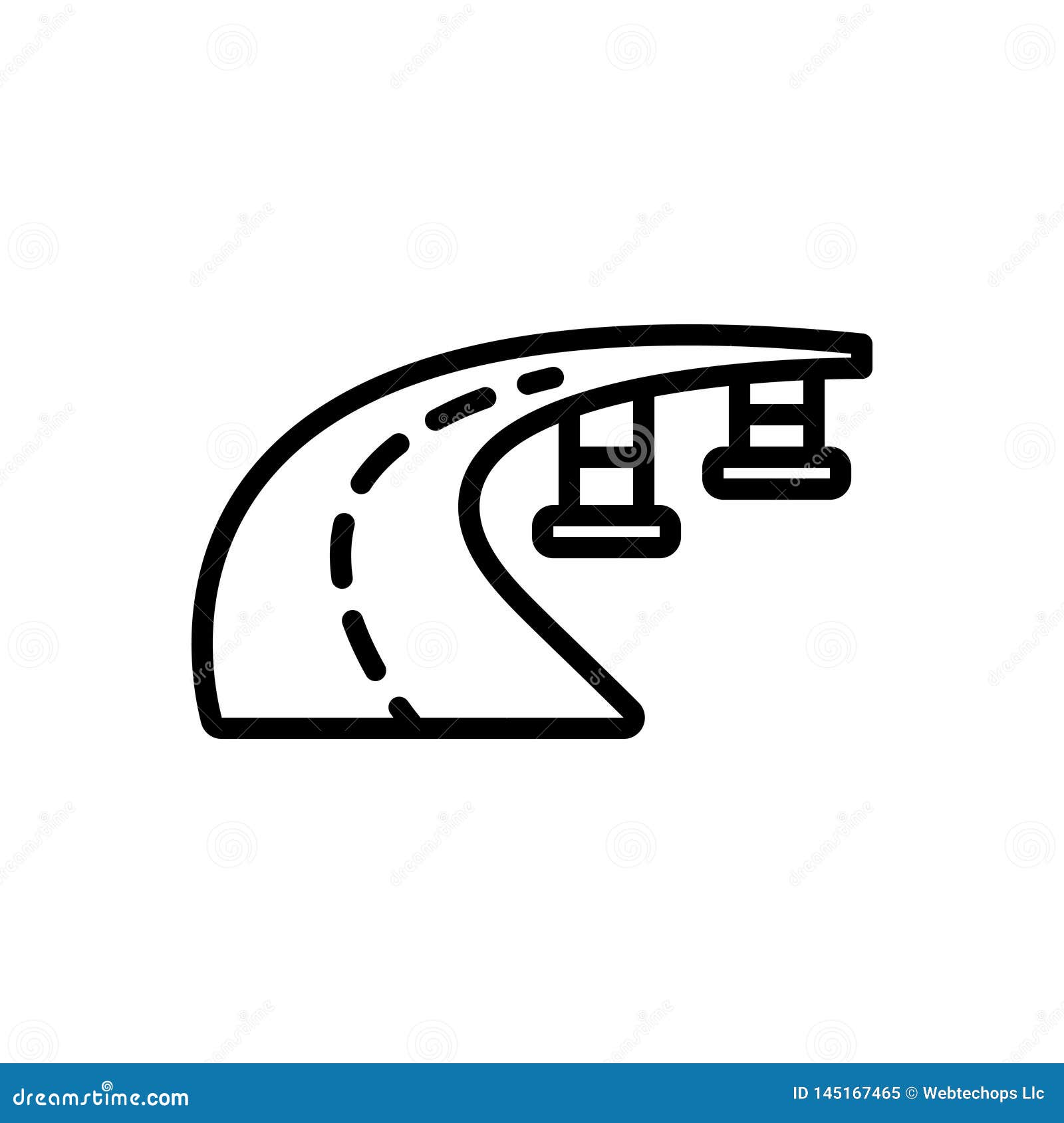 Black Line Icon for Flyover, Highway and Road Stock Vector ...