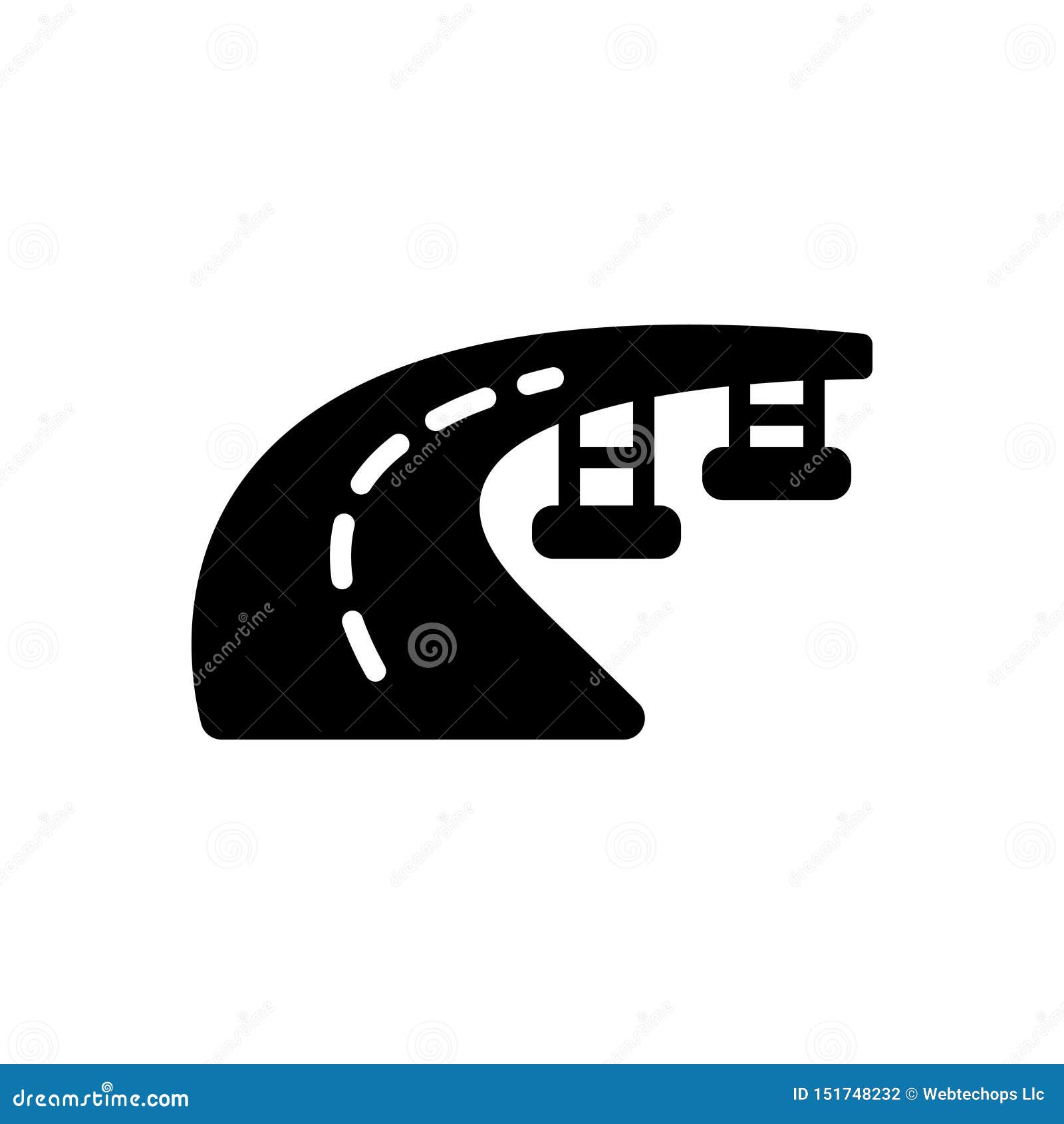 Black Solid Icon for Flyover, Highway and Road Stock Vector ...