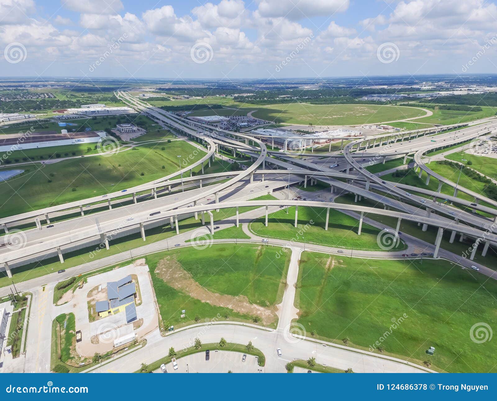 Flyover Katy Freeway Interstate 10 Stack Interchange Cloud Blue Stock ...