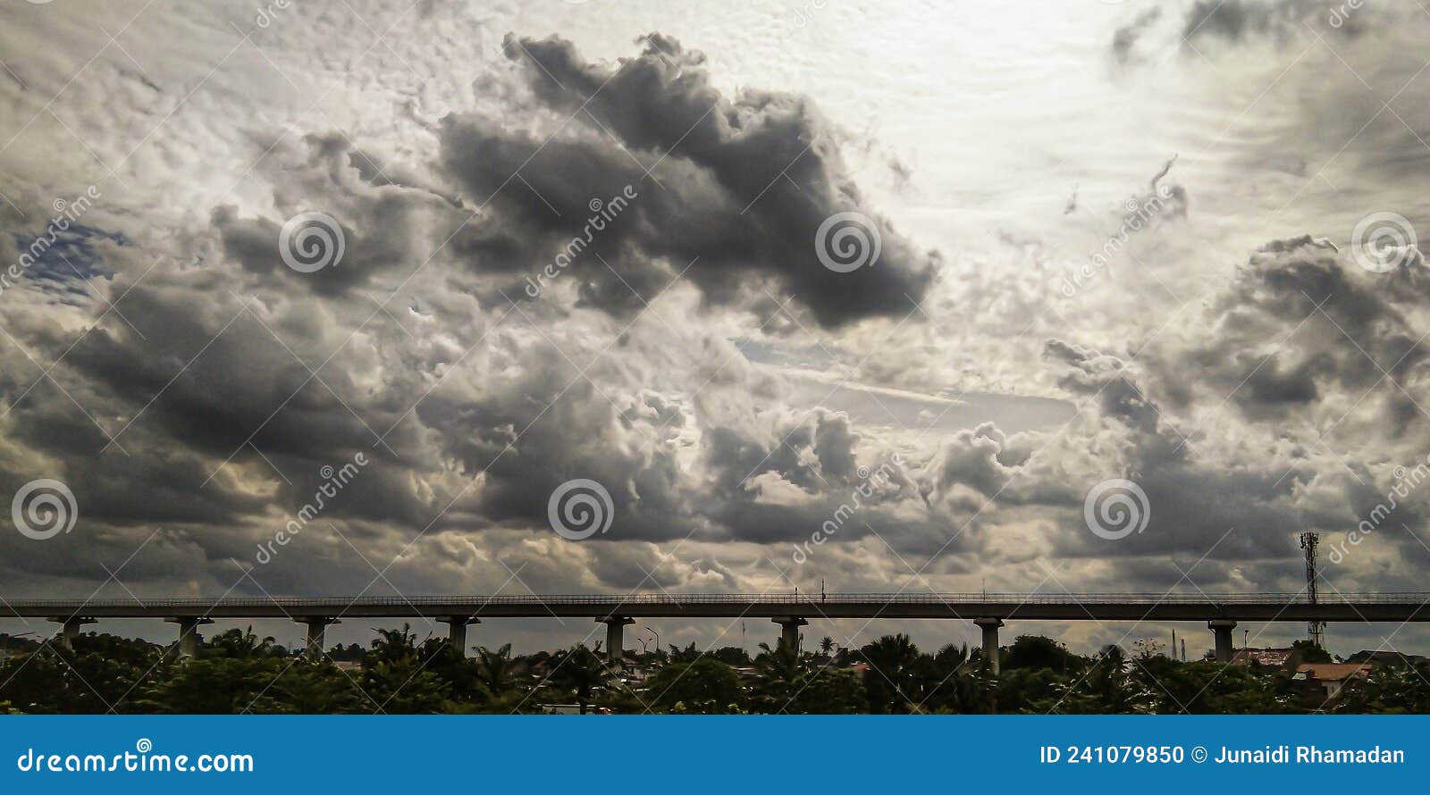 Flyover with Sky and Clouds in the Background Stock Photo - Image of ...