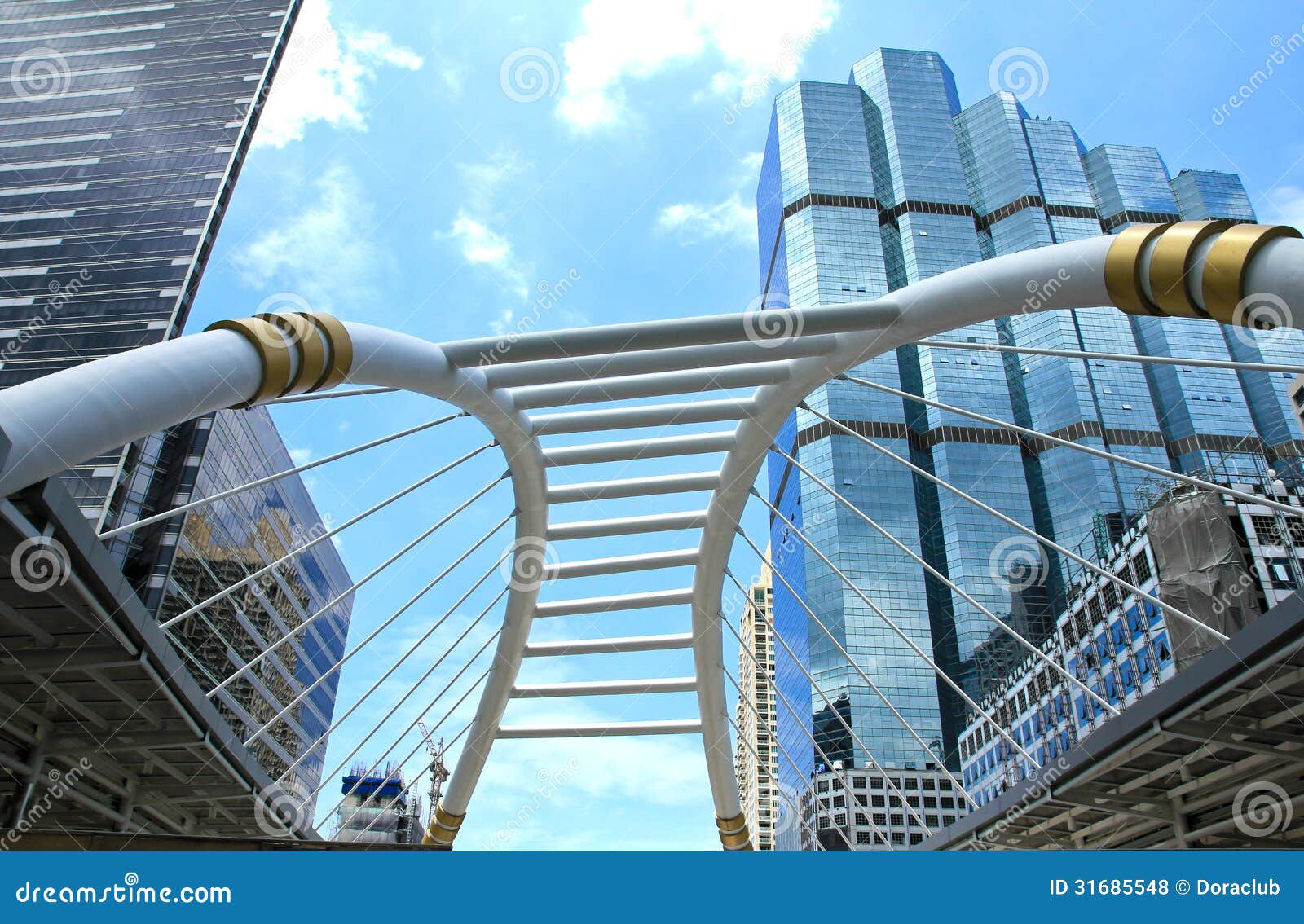 Flyover To Walk Across the Intersection Stock Photo - Image of estate ...