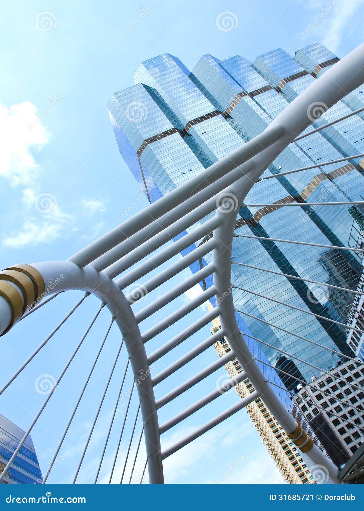 Flyover To Walk Across the Intersection Stock Image - Image of ...