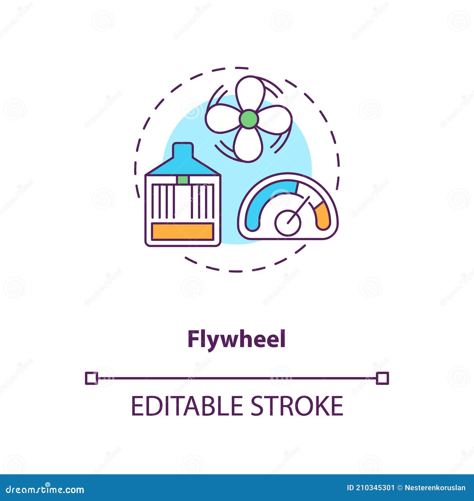 Flywheels concept icon stock illustration. Illustration of grid - 210345301
