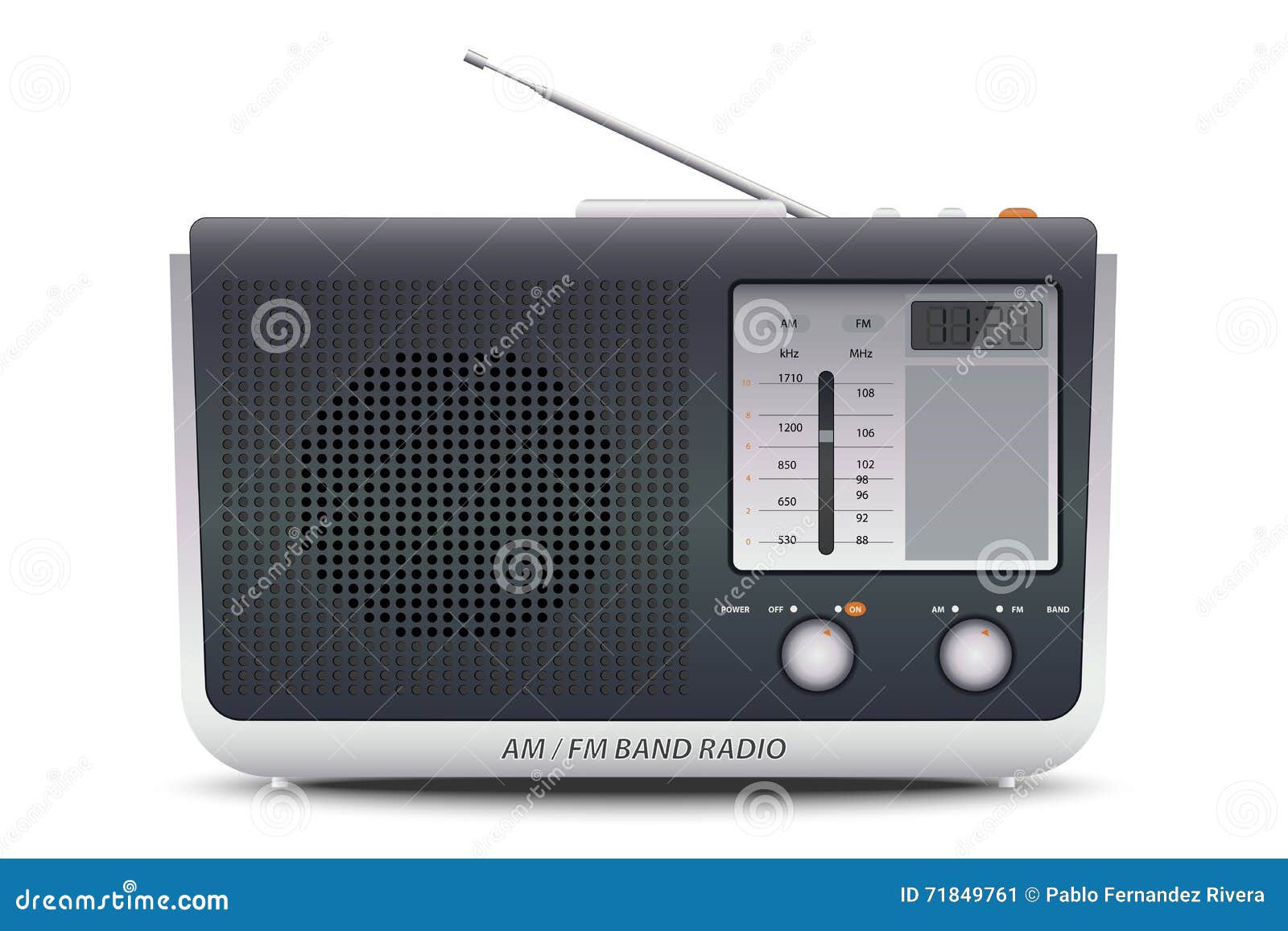 Am FM Band Radio stock vector. Illustration of retro - 71849761