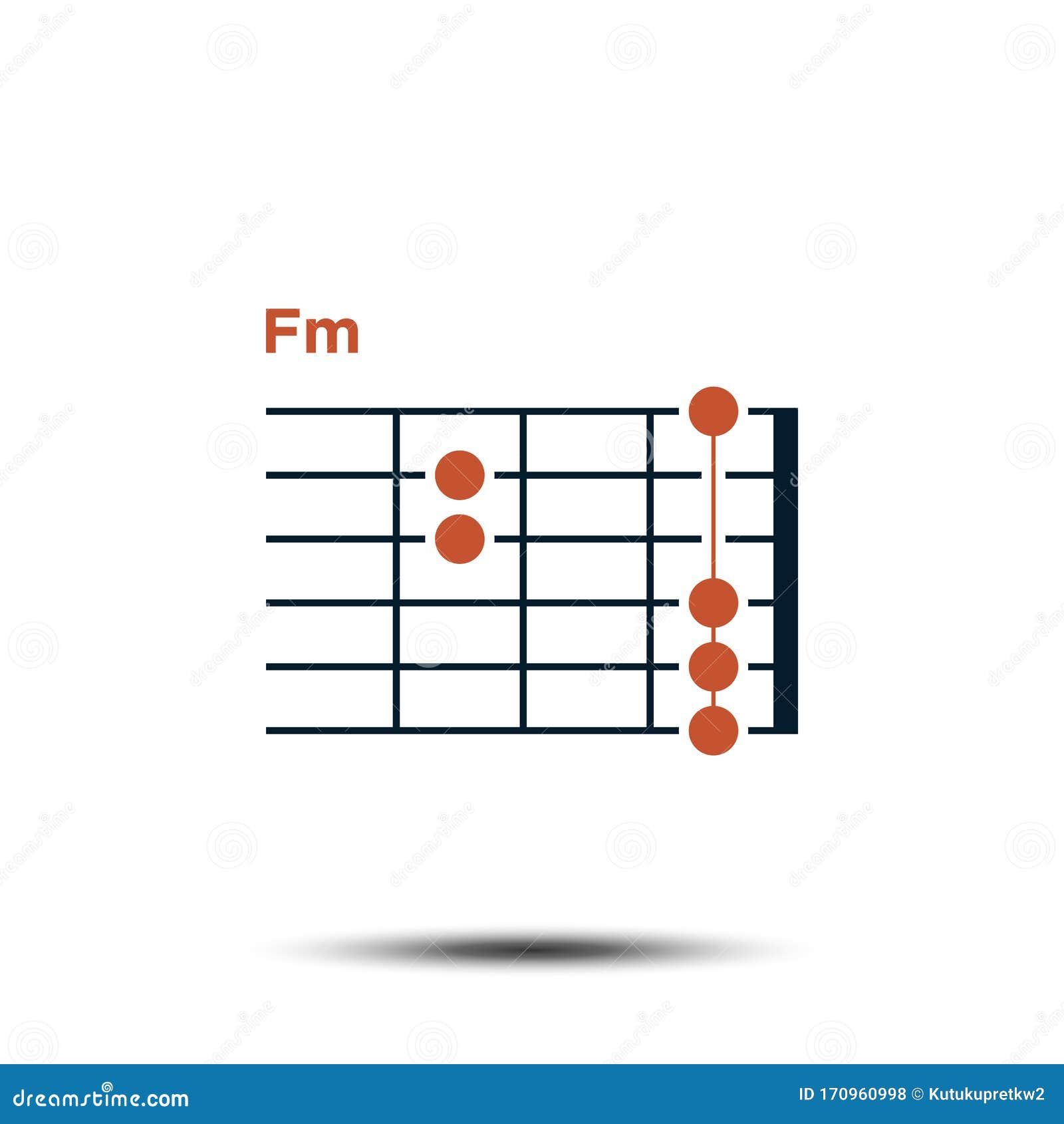 Fm, Basic Guitar Chord Chart Icon Vector Template Stock Vector ...