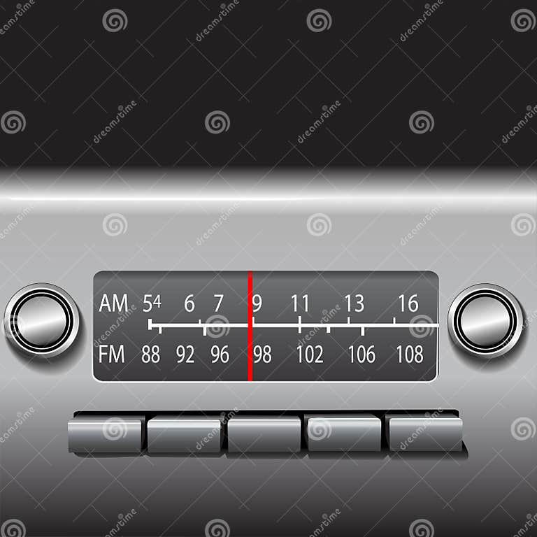 Am FM Car Dashboard Radio stock vector. Illustration of tuner - 3193464