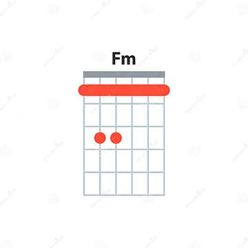 Fm Guitar Chord Icon. Basic Guitar Chords Vector Isolated on White ...