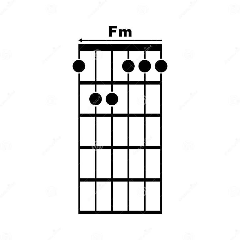 Fm guitar chord icon stock vector. Illustration of major - 303289526
